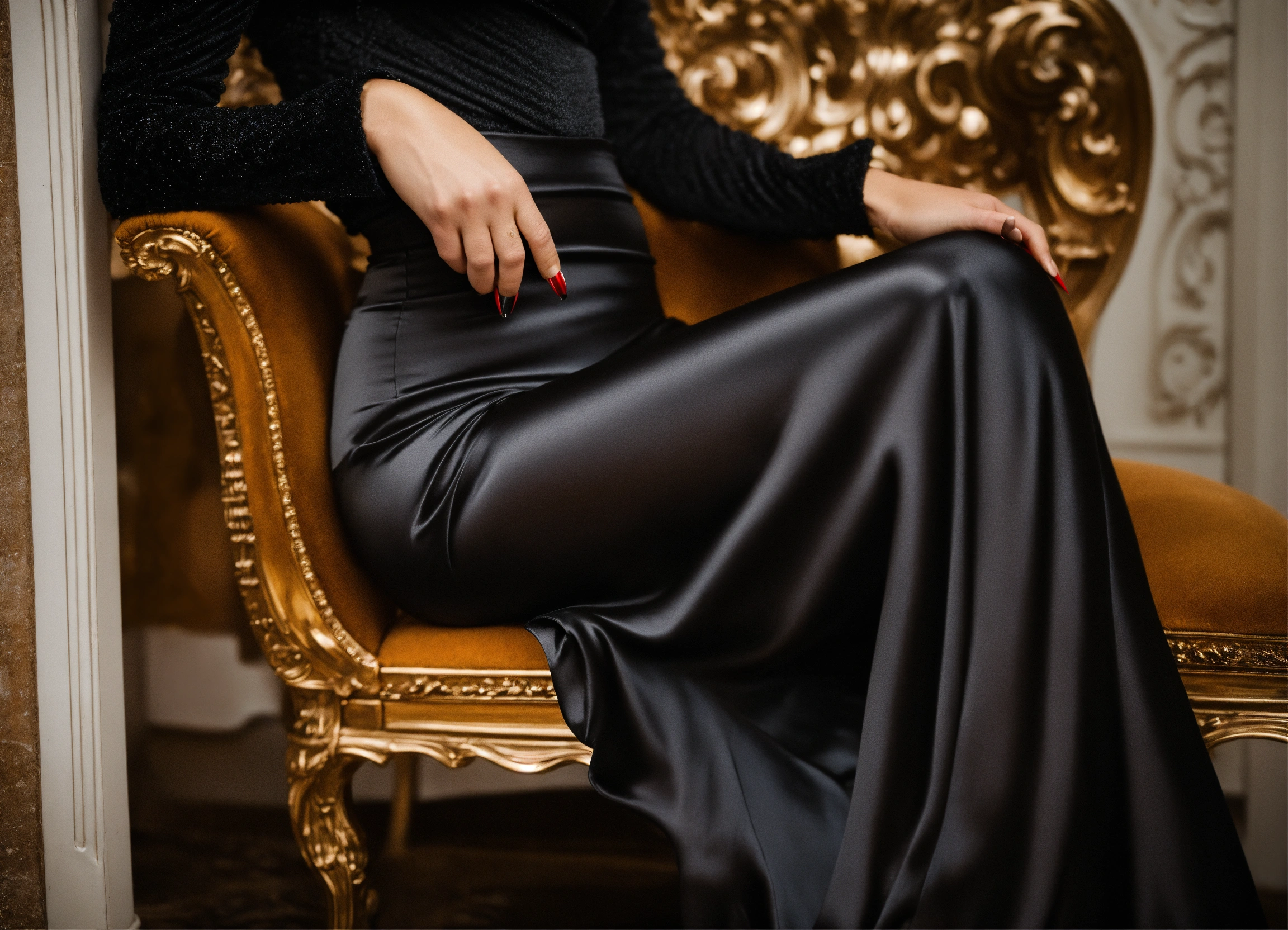 Lexica - Man with godlike body wearing black Satin shiny figure-hugging ...