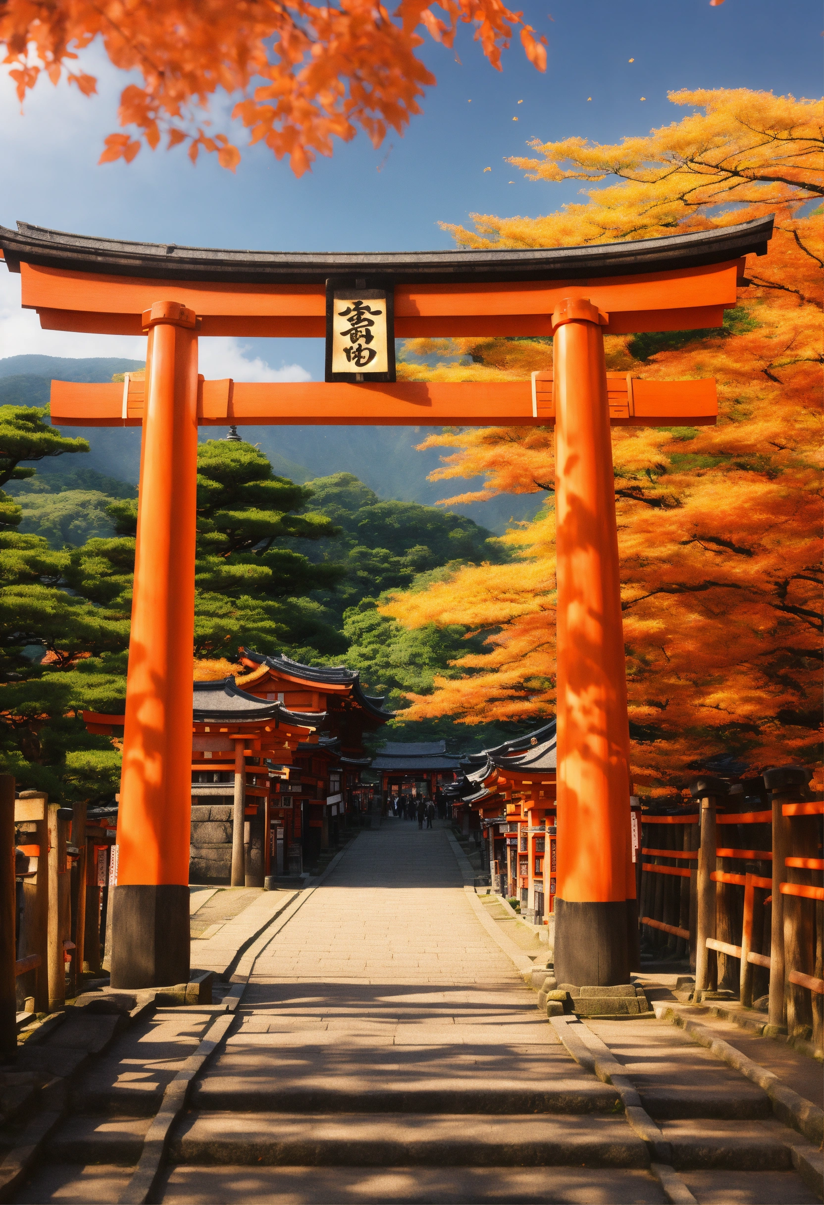 Lexica - An animation-style image of the Senbon torii of the Fushimi ...