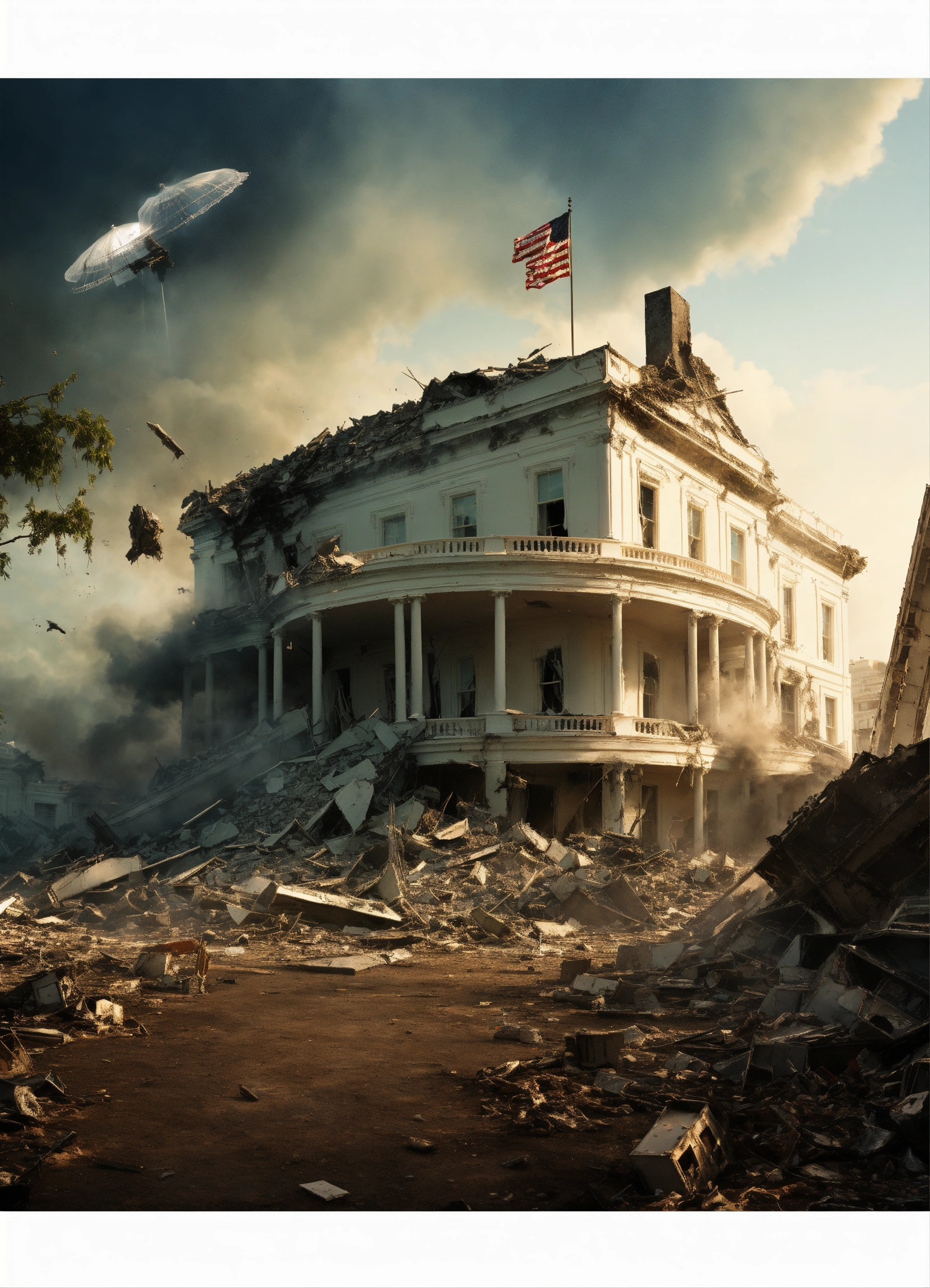 Lexica - Destroyed White House after the alien attack