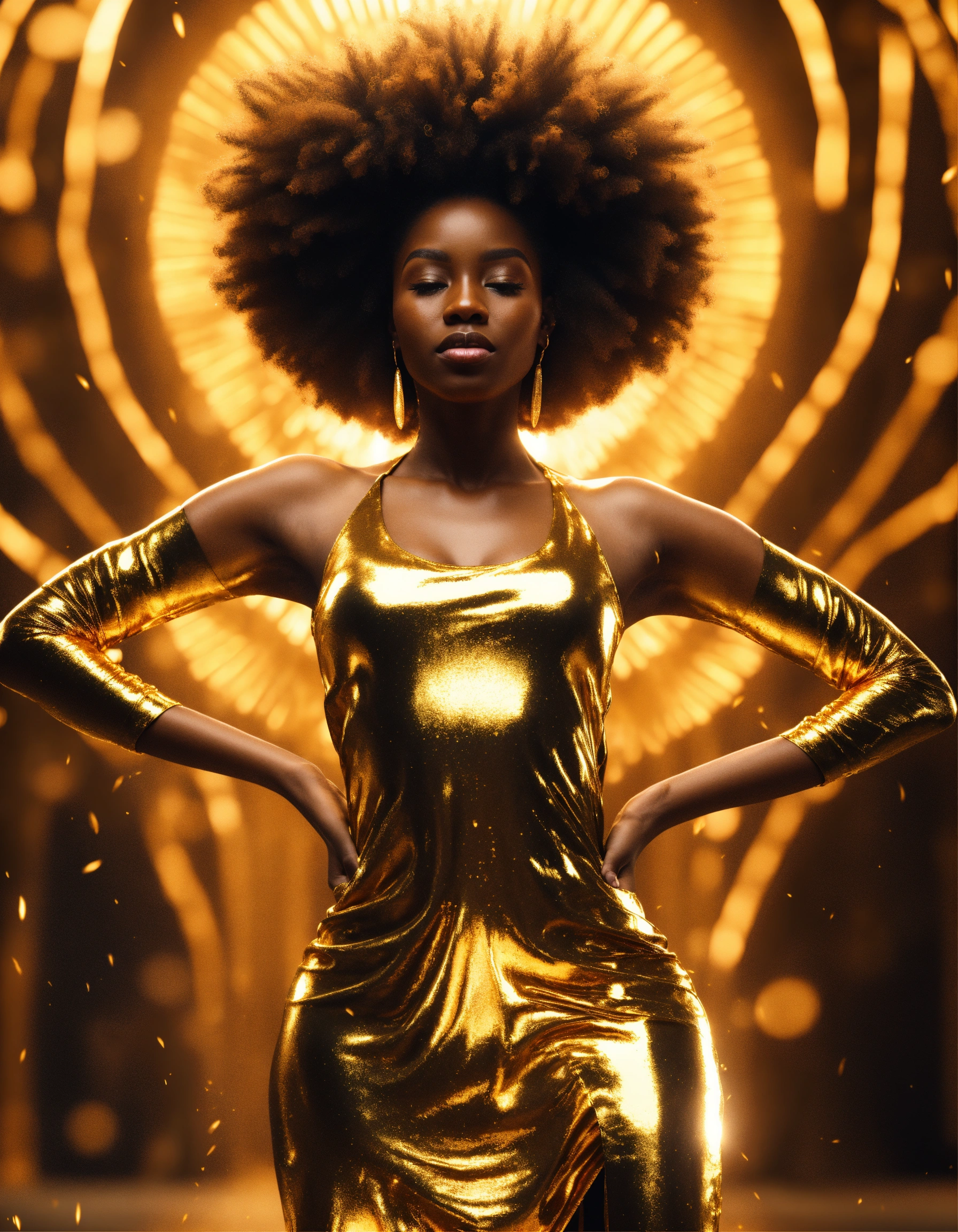 Lexica - 3d render of black woman with afro, full body shot, standing ...