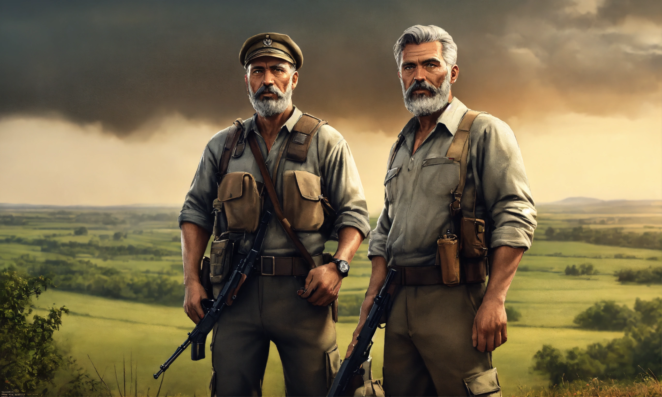 Lexica - Cinematic wallpaper of a 1940s german mercenary with a plain t ...