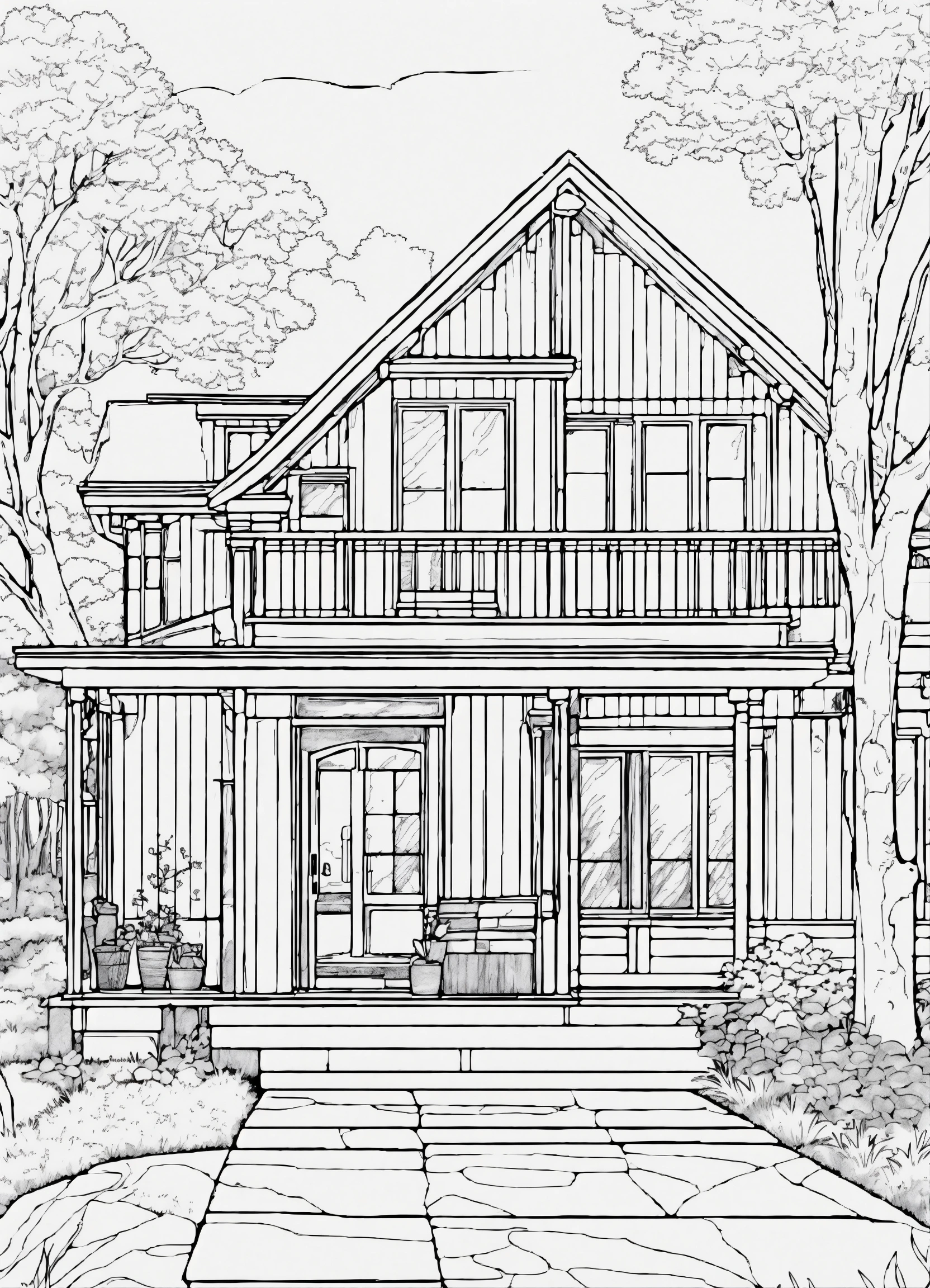 Lexica - Coloring page for adults, a black and white drawing with thin ...