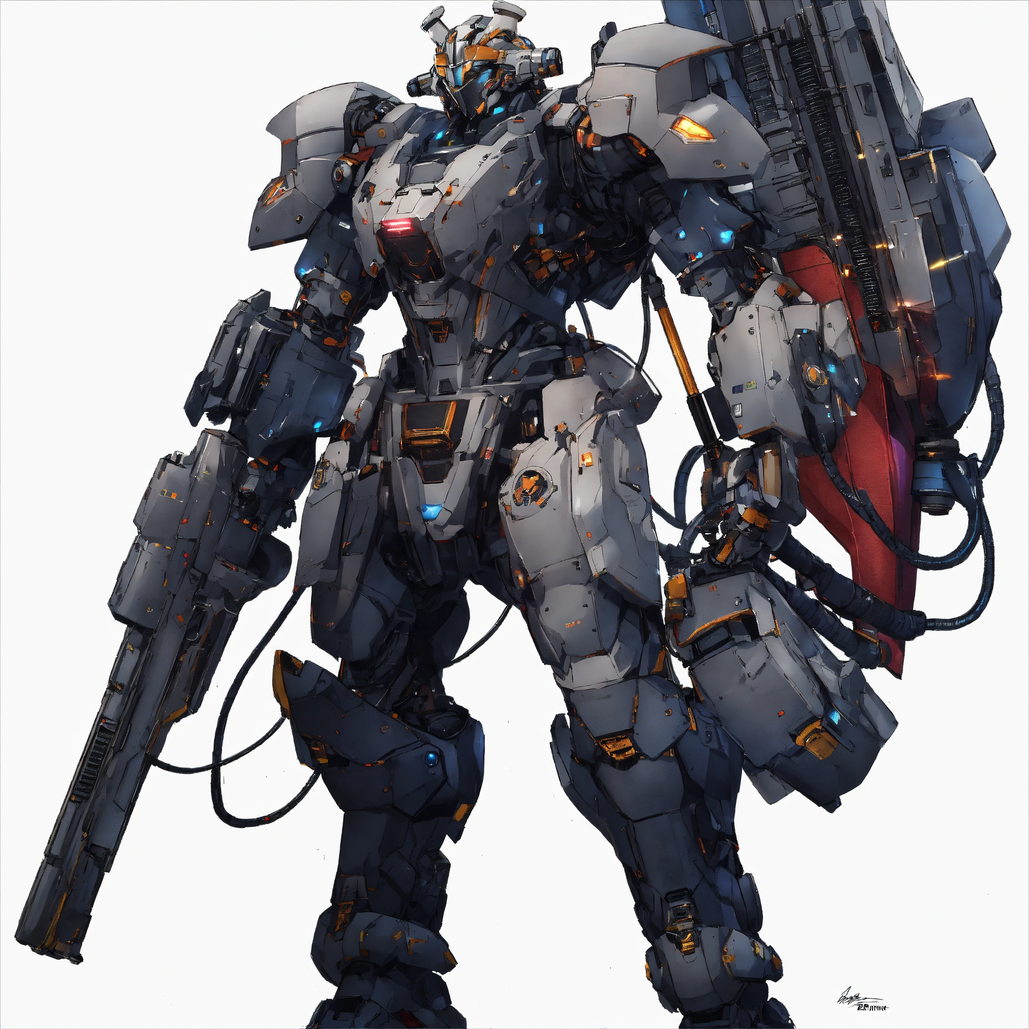 Lexica - An edgy style mecha with a wedge shaped head, high collar ...