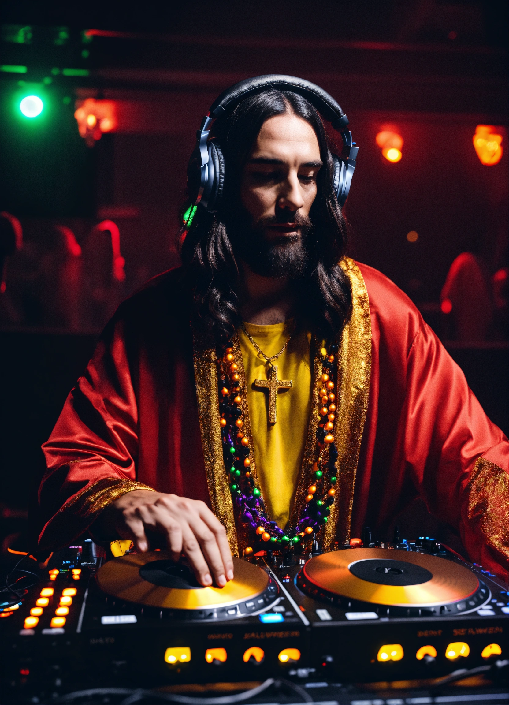 Lexica - Jesus christ celebrating Halloween in a club dj serato ddj1000 ...