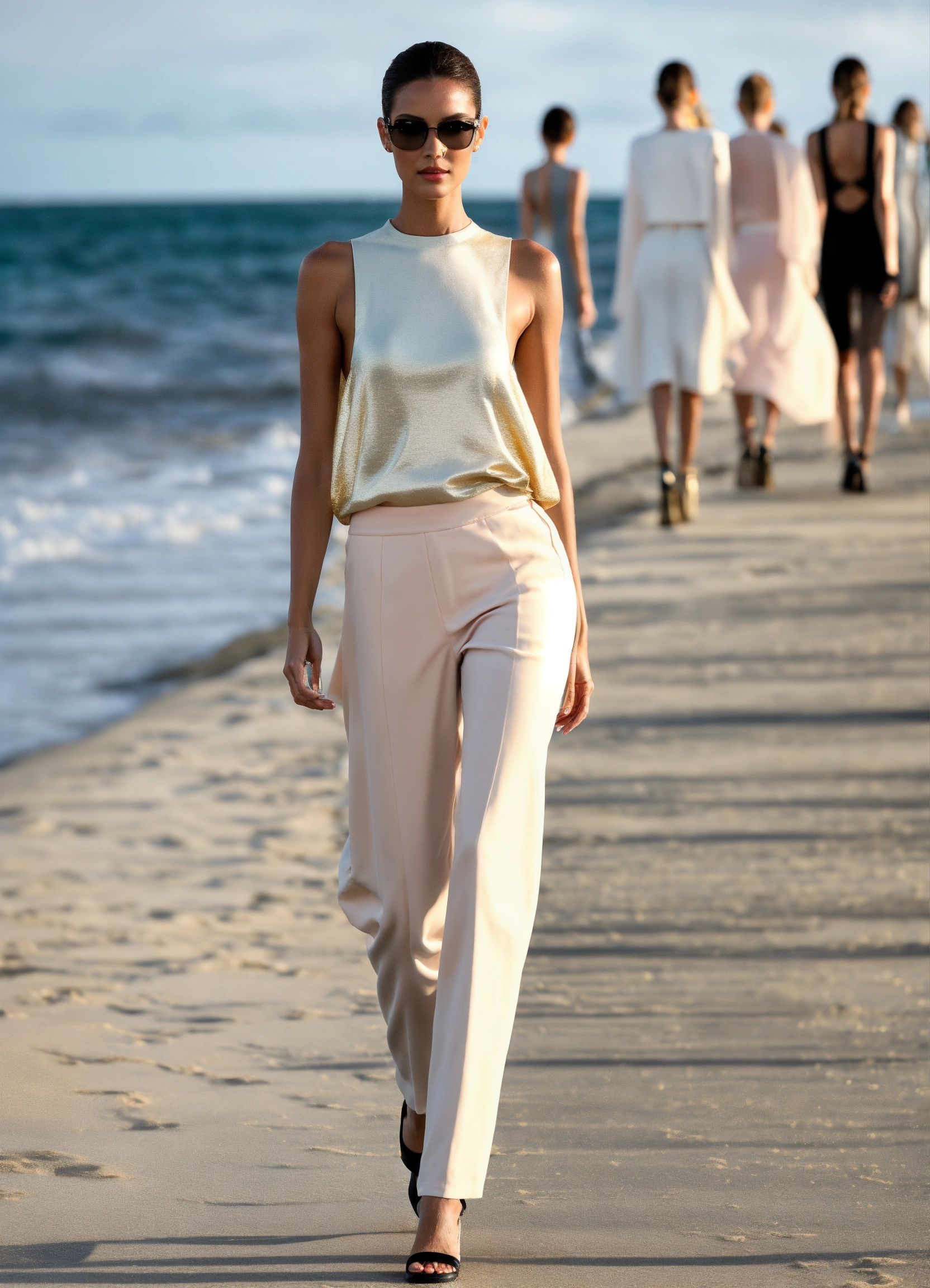 Lexica - 3d realistic photo of female oceanographer walking runway ...