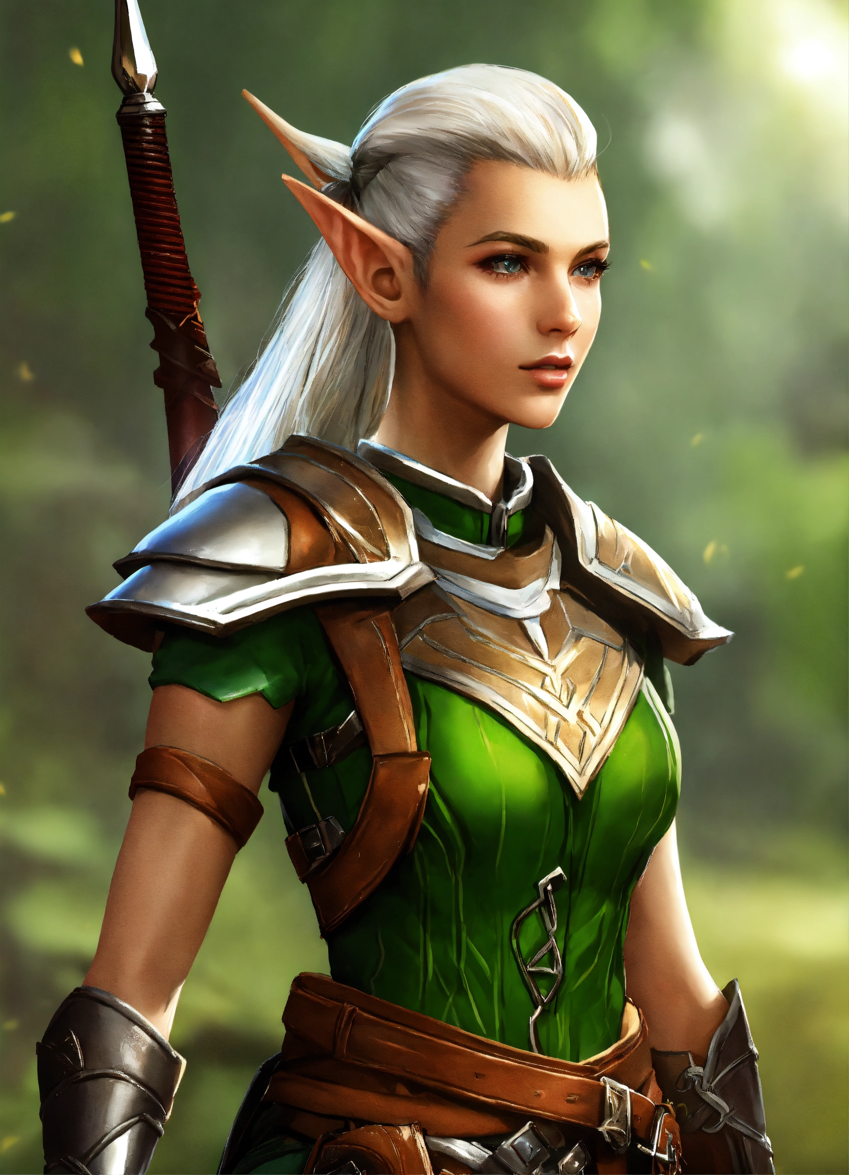 Lexica - Female elf ranger with sides of head shaved in mohawk