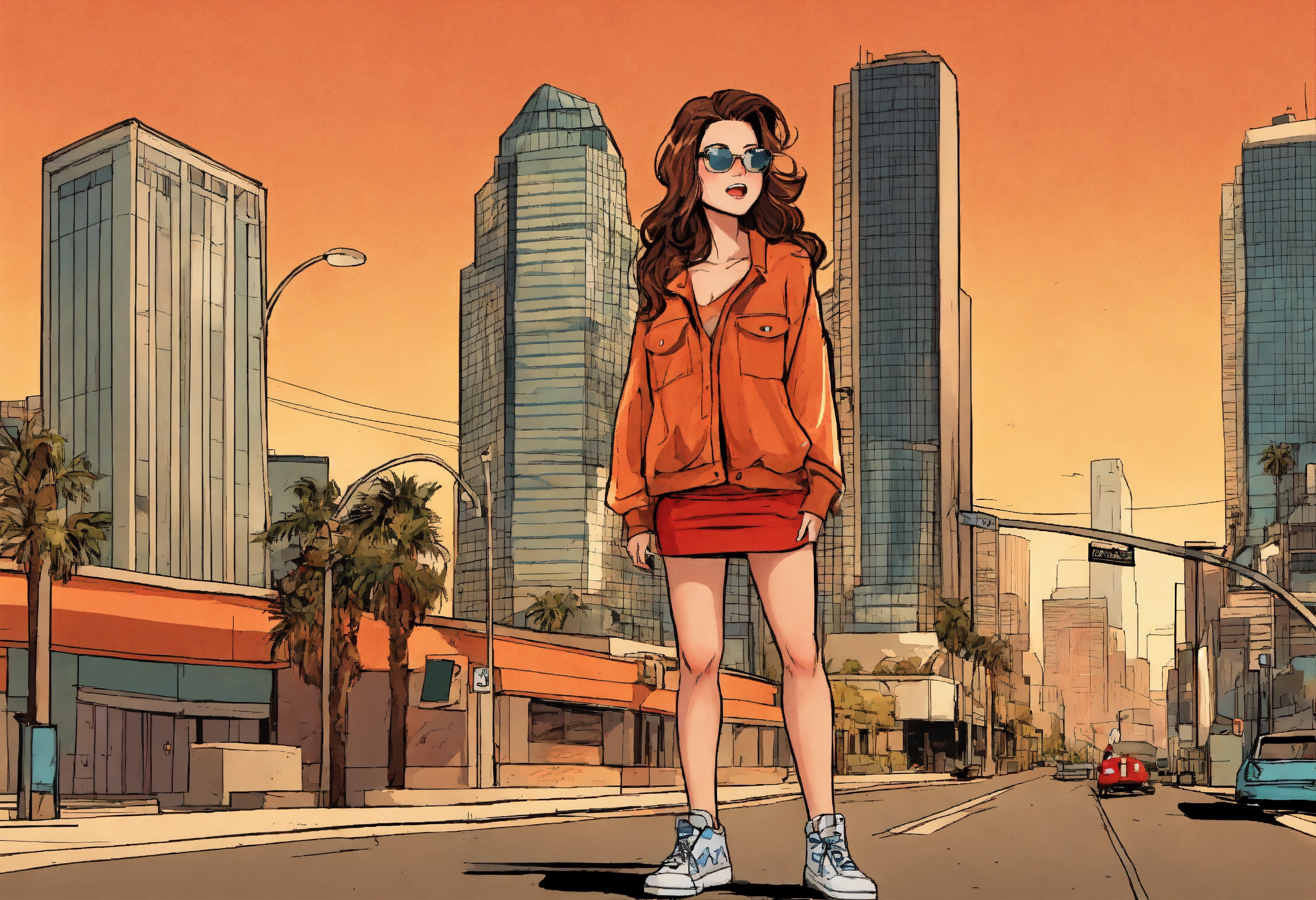 Lexica - A european comic style hand drawn cartoon of a hot girl ...