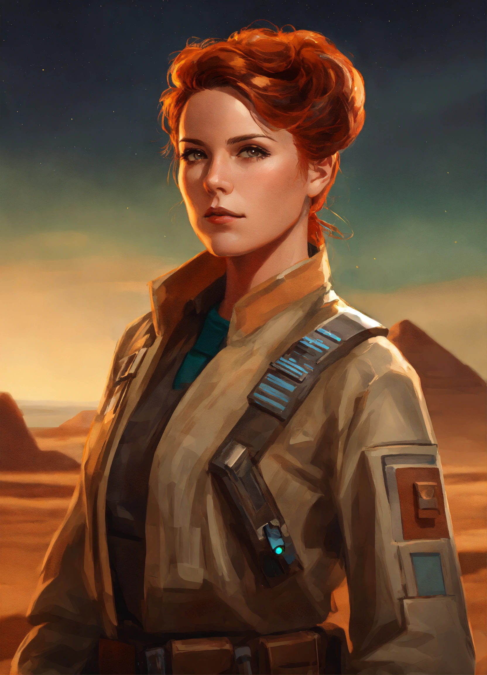 Lexica - A digital art portrait of a Star Wars archaeologist woman with ...