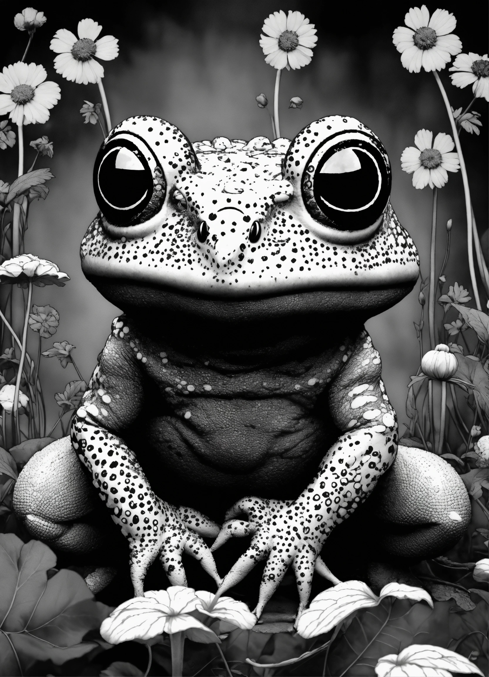 Lexica - Photorealistic Toad as a black and white Samuri QR code weed ...