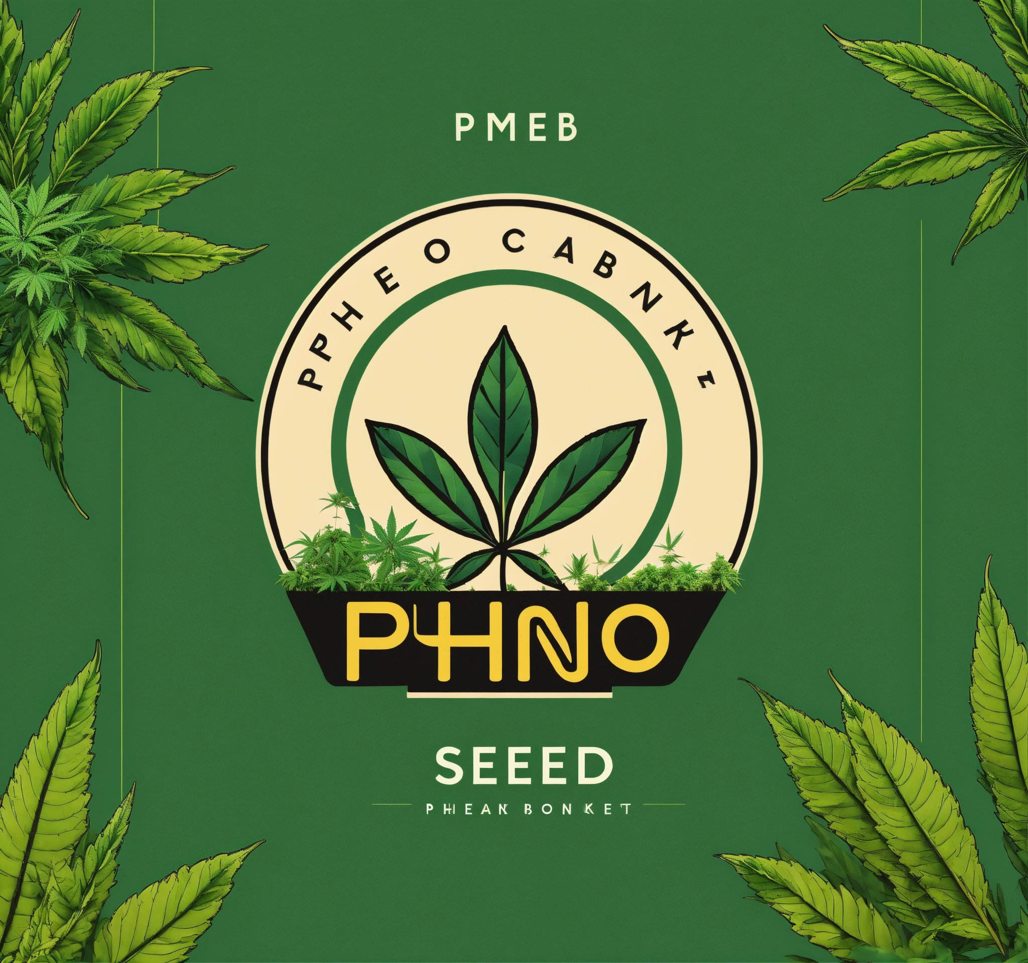 Lexica - Logo of a seed store with name "PHENO BANK". Minimalist ...
