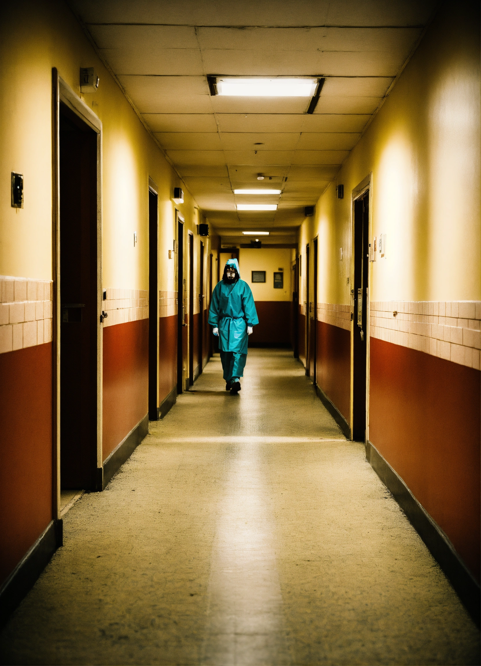 Lexica - Documentary photography of a scary souls inside a corridor in ...