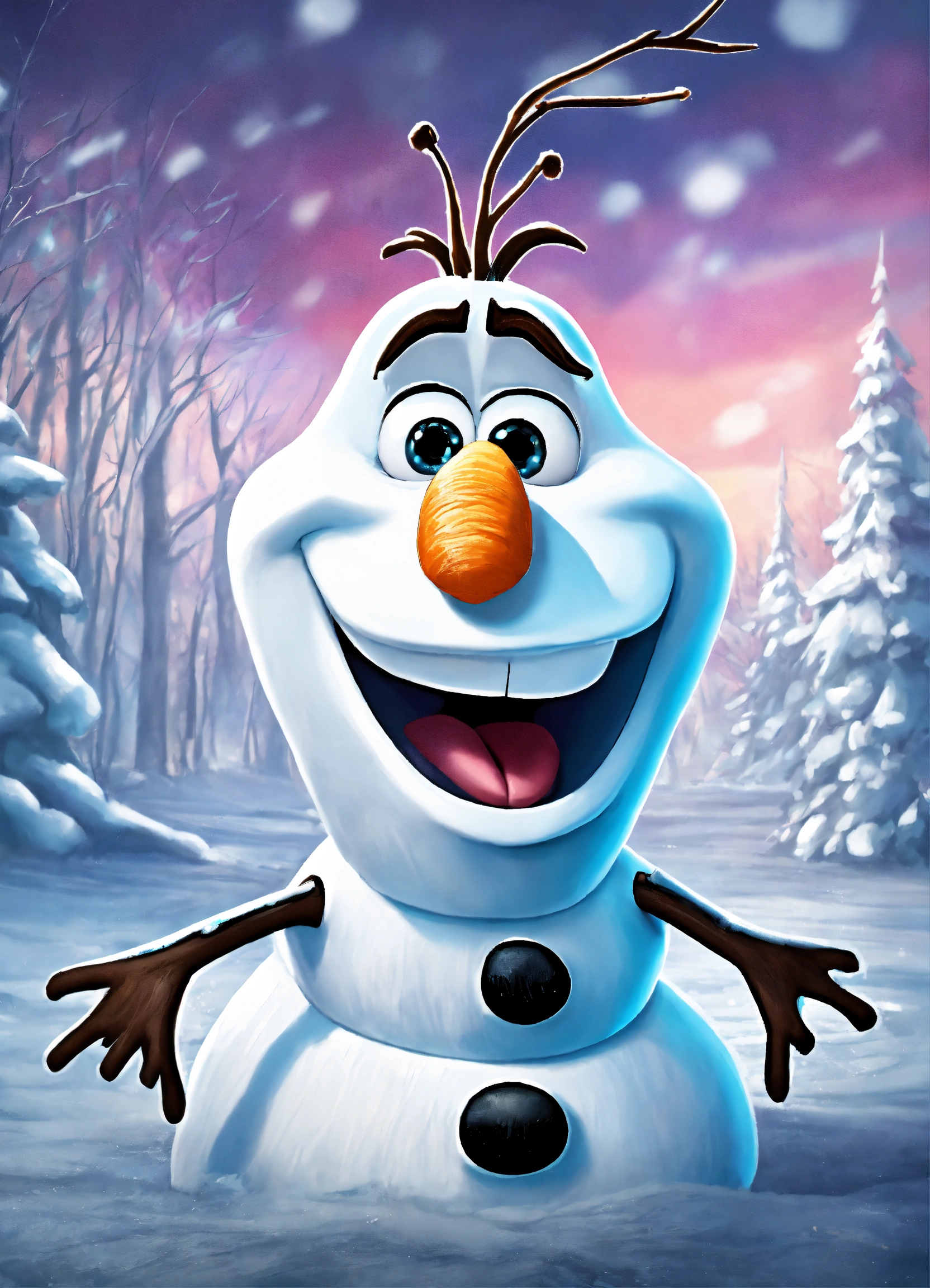 Lexica - Psycho Drug addict Olaf from Frozen portrait, front face ...