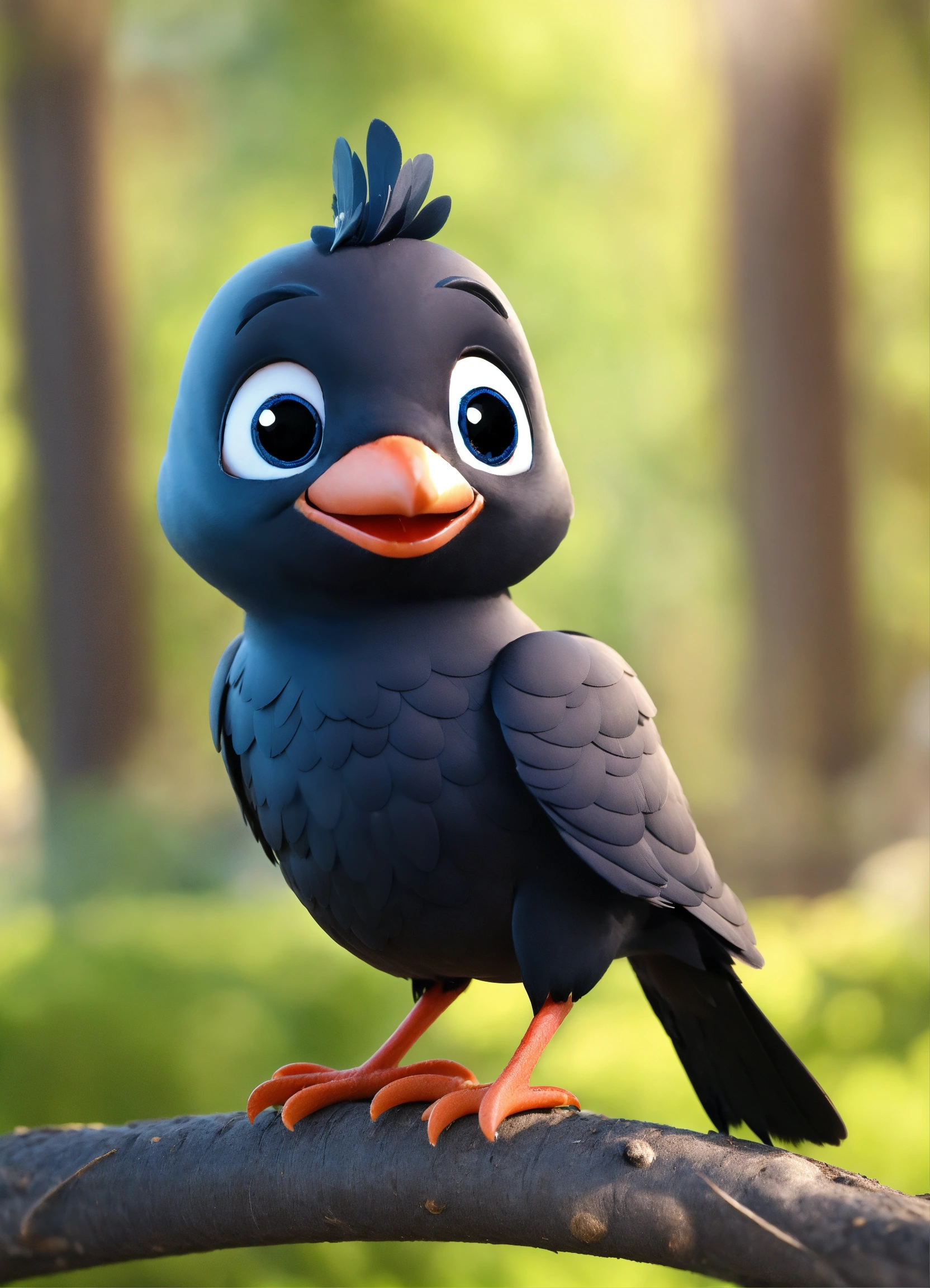 Lexica - Create a cute and cute baby crow with cute eyes, looking in ...
