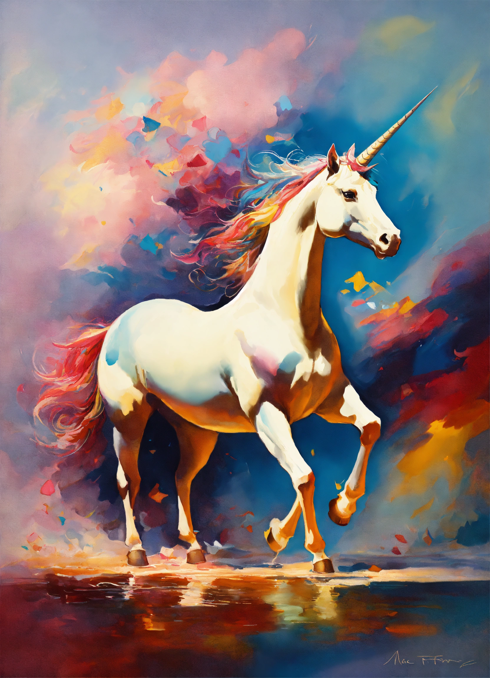 Lexica - Abstract Marc Franz painting Unicorns