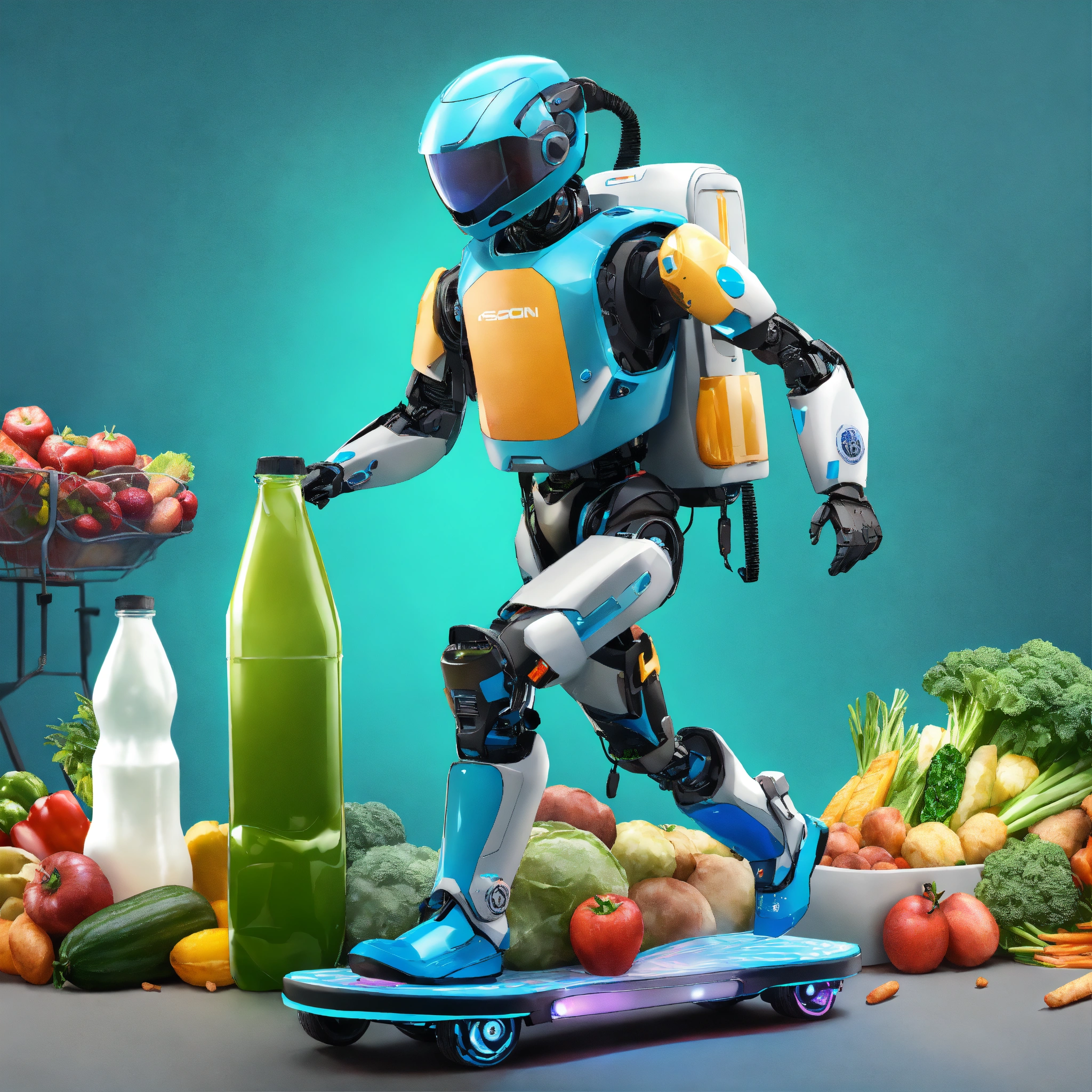 Lexica - A passionate male robot on hoverboard, realistic man face ...