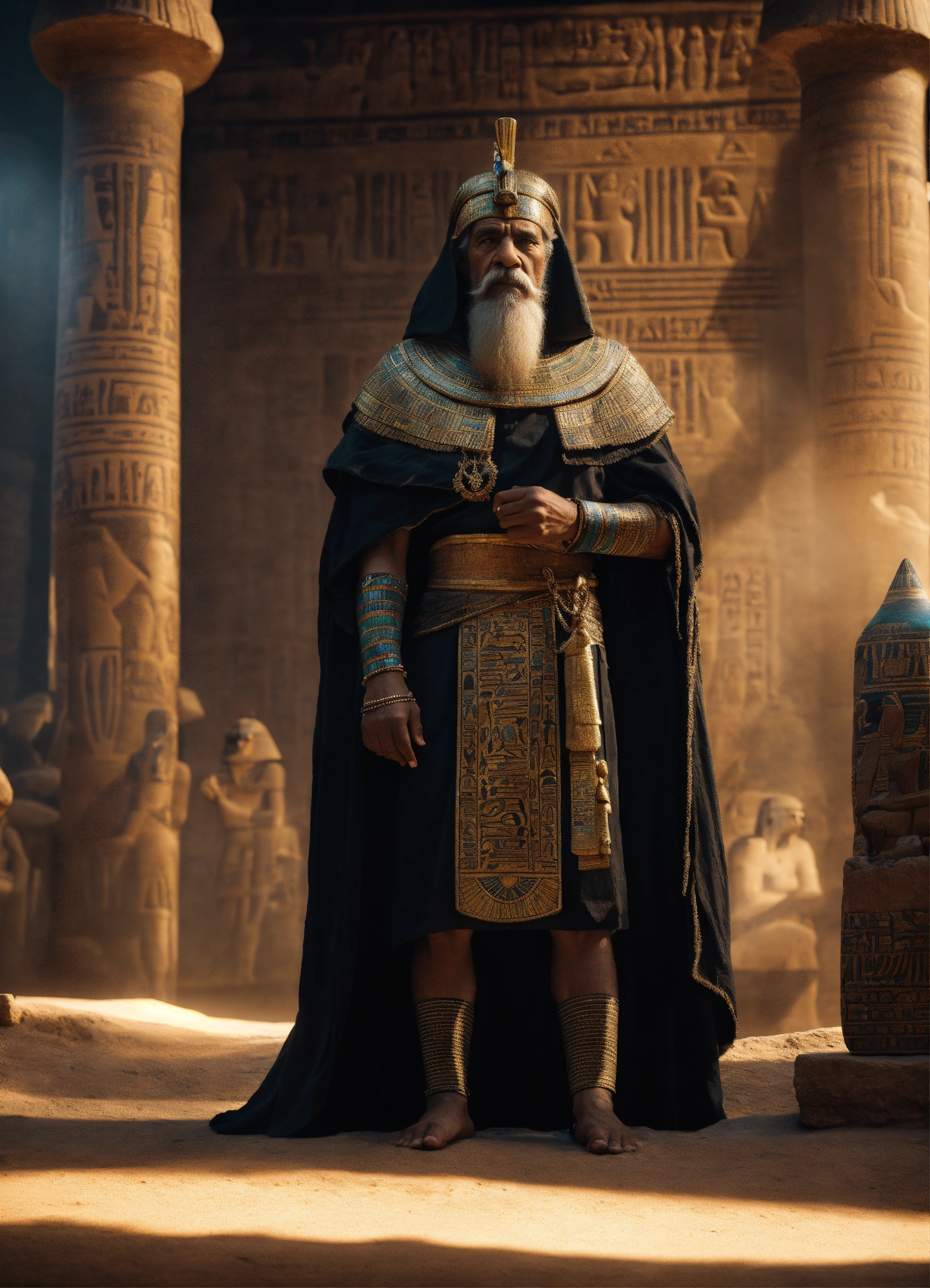 Lexica - An epic fantasy scene in ancient Egypt featuring an old ...