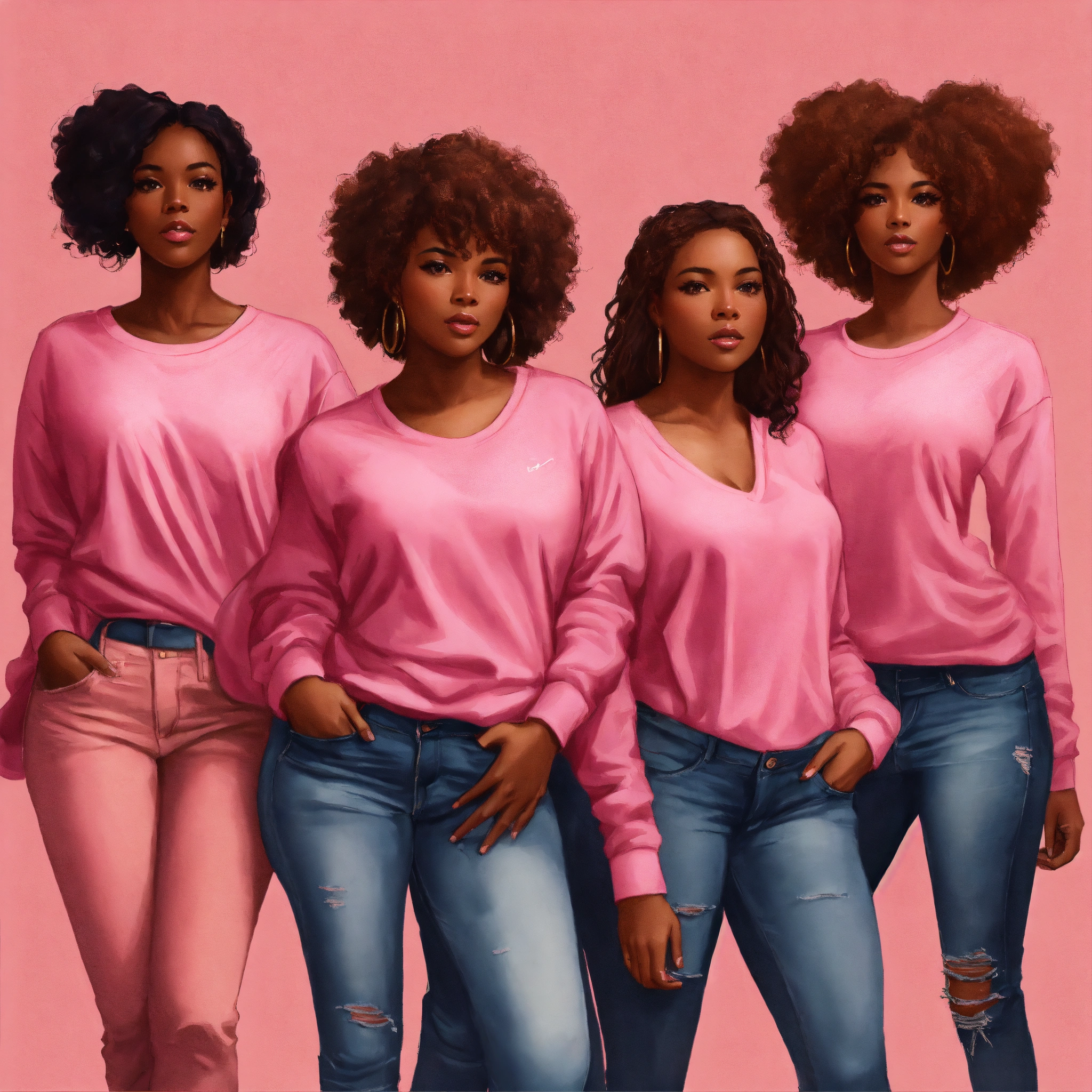 Lexica - Black woman with a diverse group of ladies, dressed in the ...