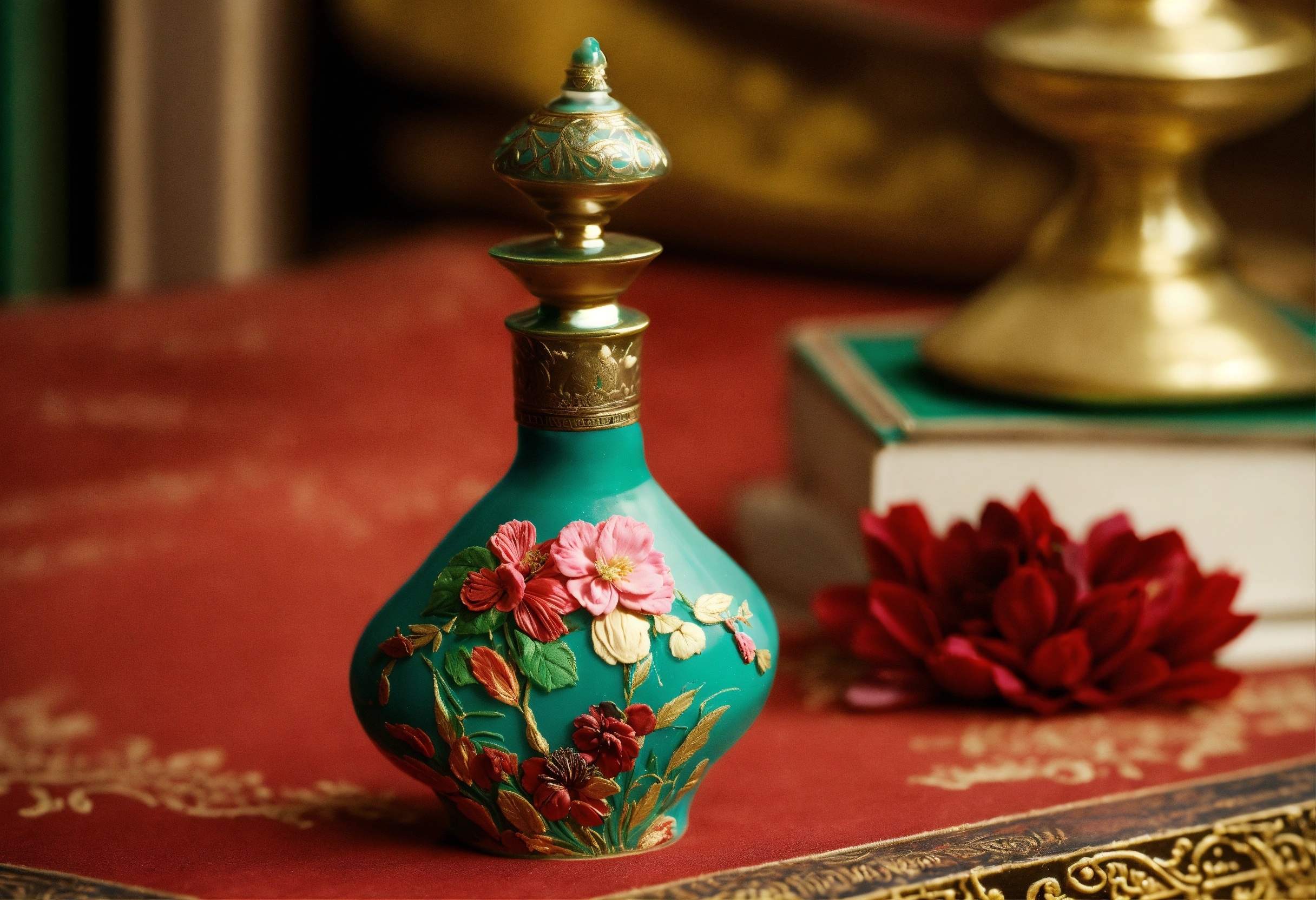 Lexica - Hand-made modeling clay,close-up view of perfume bottle, "The ...