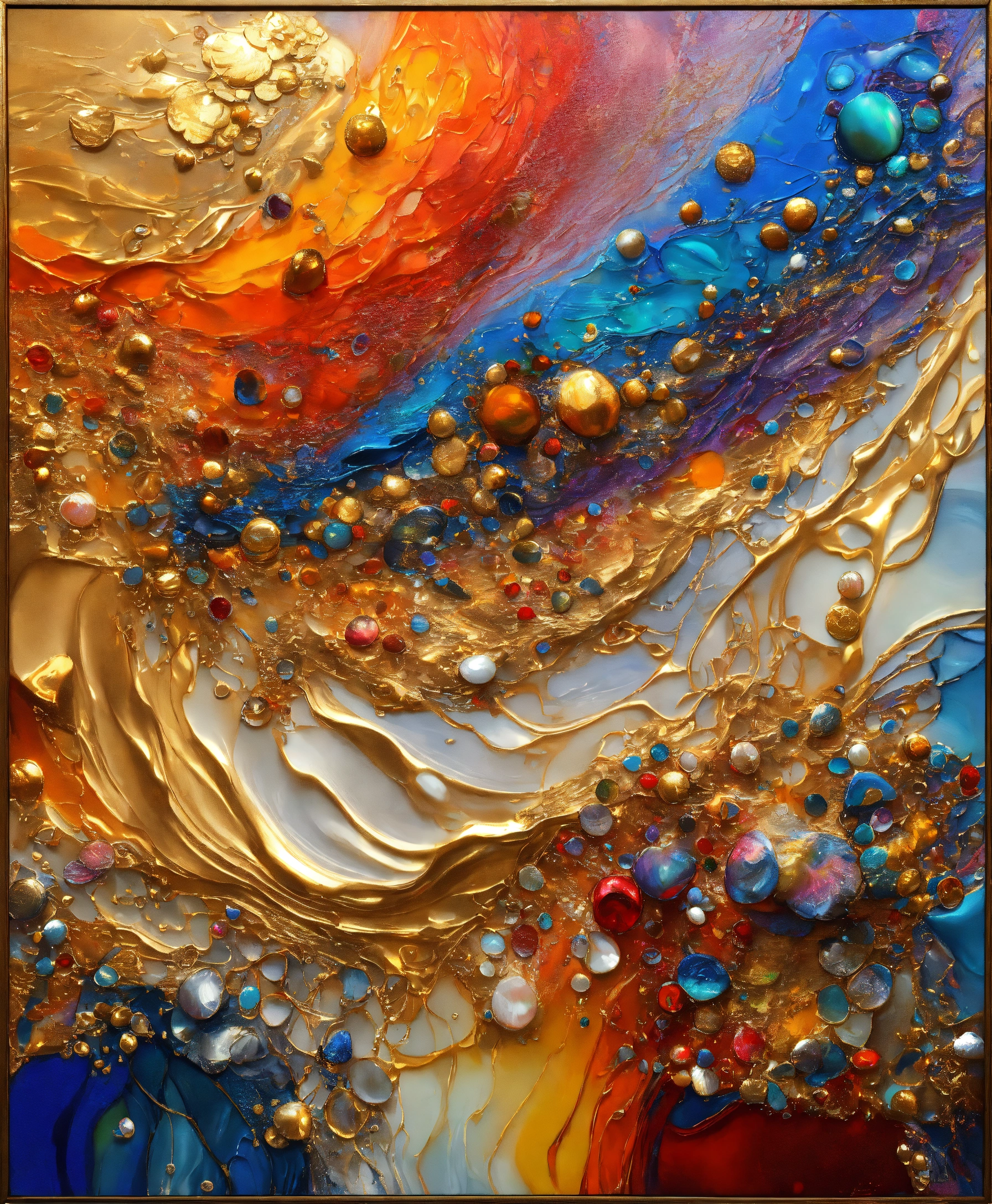 Lexica - Colorful abstract painting oil and water complex complicated ...