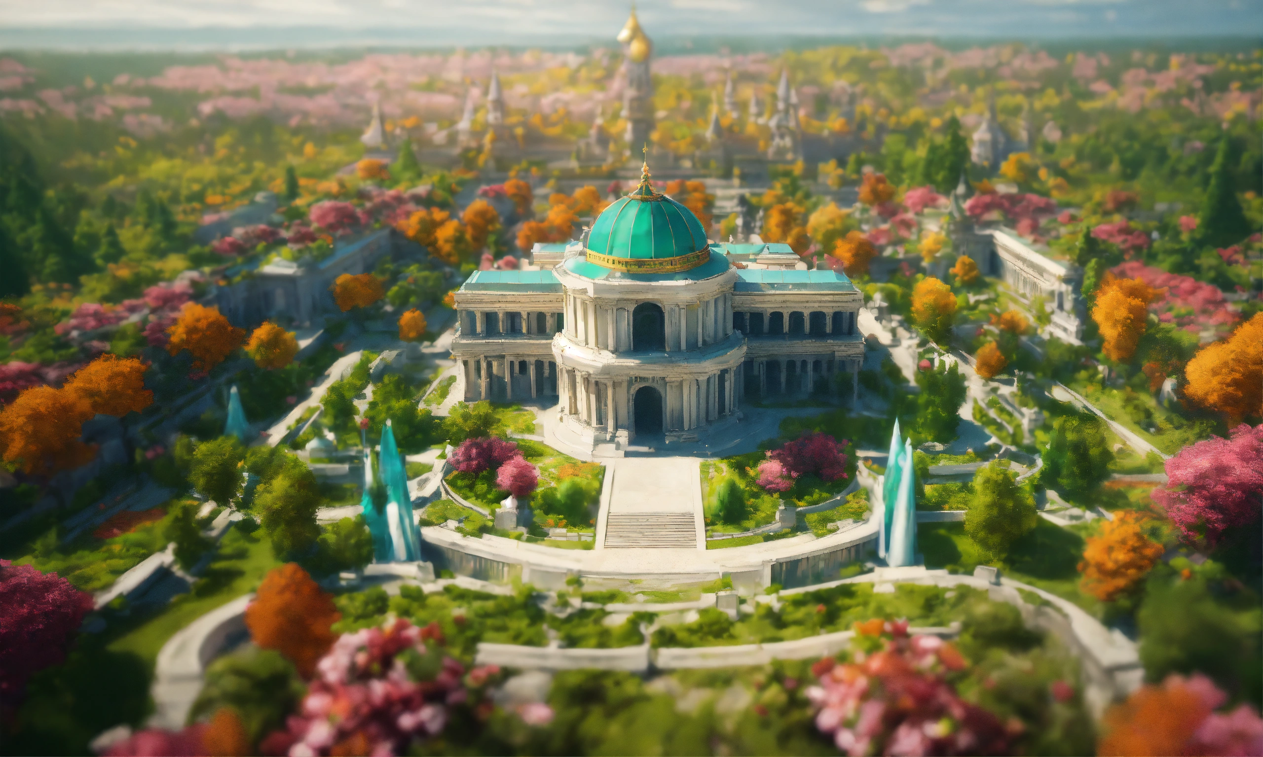 Lexica - Overhead view of a marble and jade sci fi symmetrical royal ...
