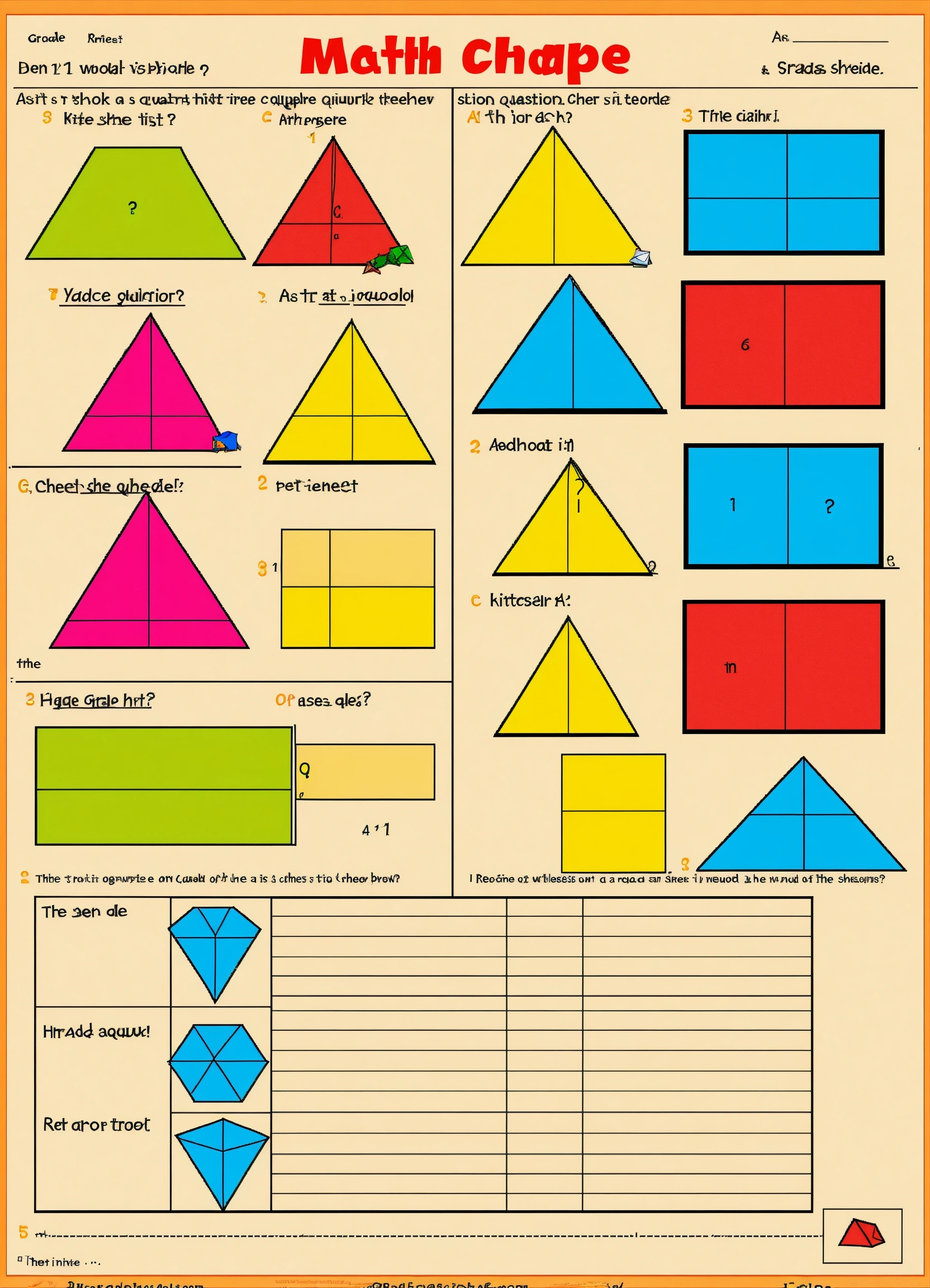 Lexica - Multiple choice question sheet for grade 1 math Question is ...
