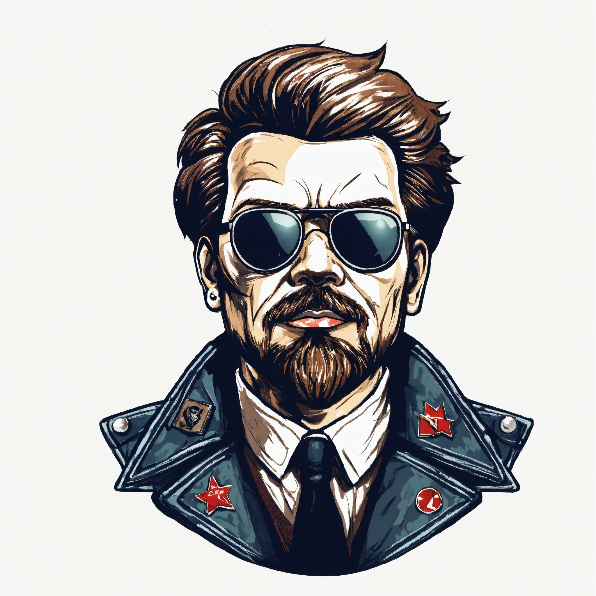 Lexica - Illustration of a cool Lenin in a rocker avatar, donning ...
