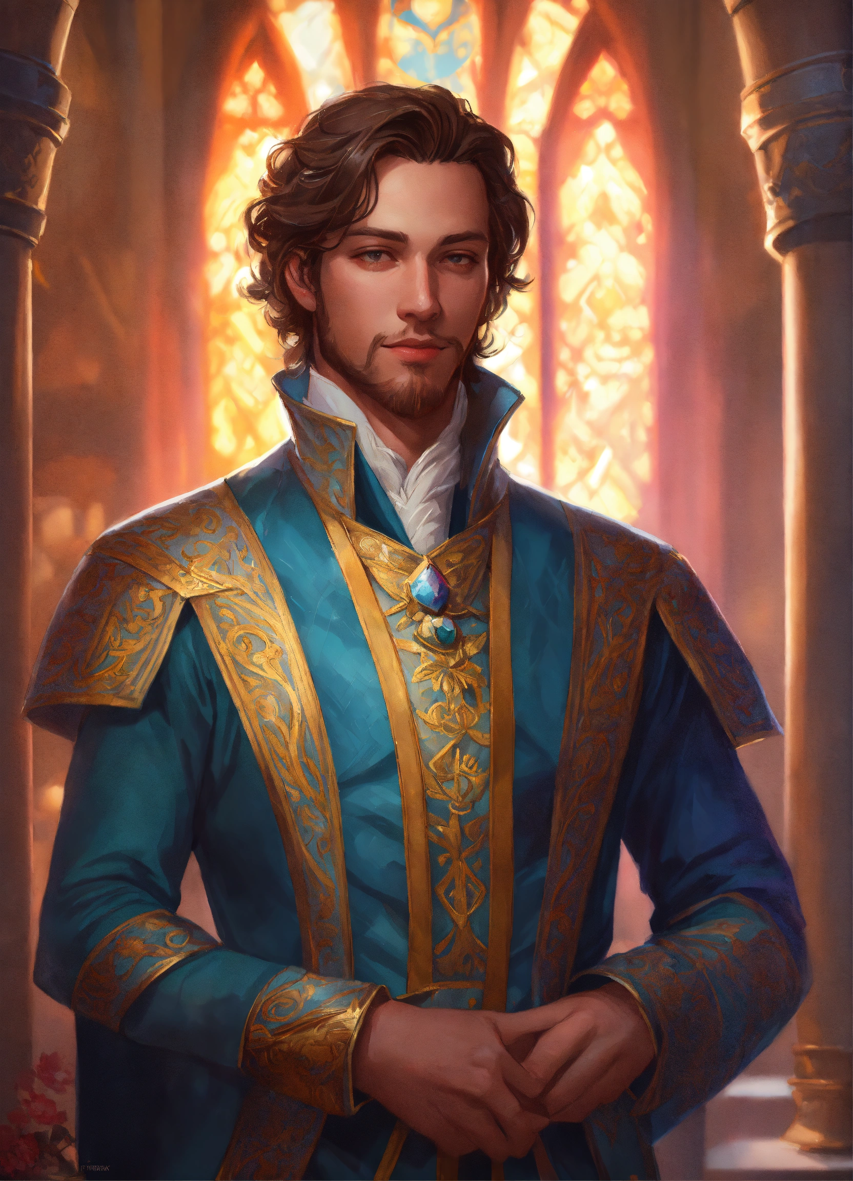 Lexica - Full portrait of a medieval slightly smiling noble royal ...