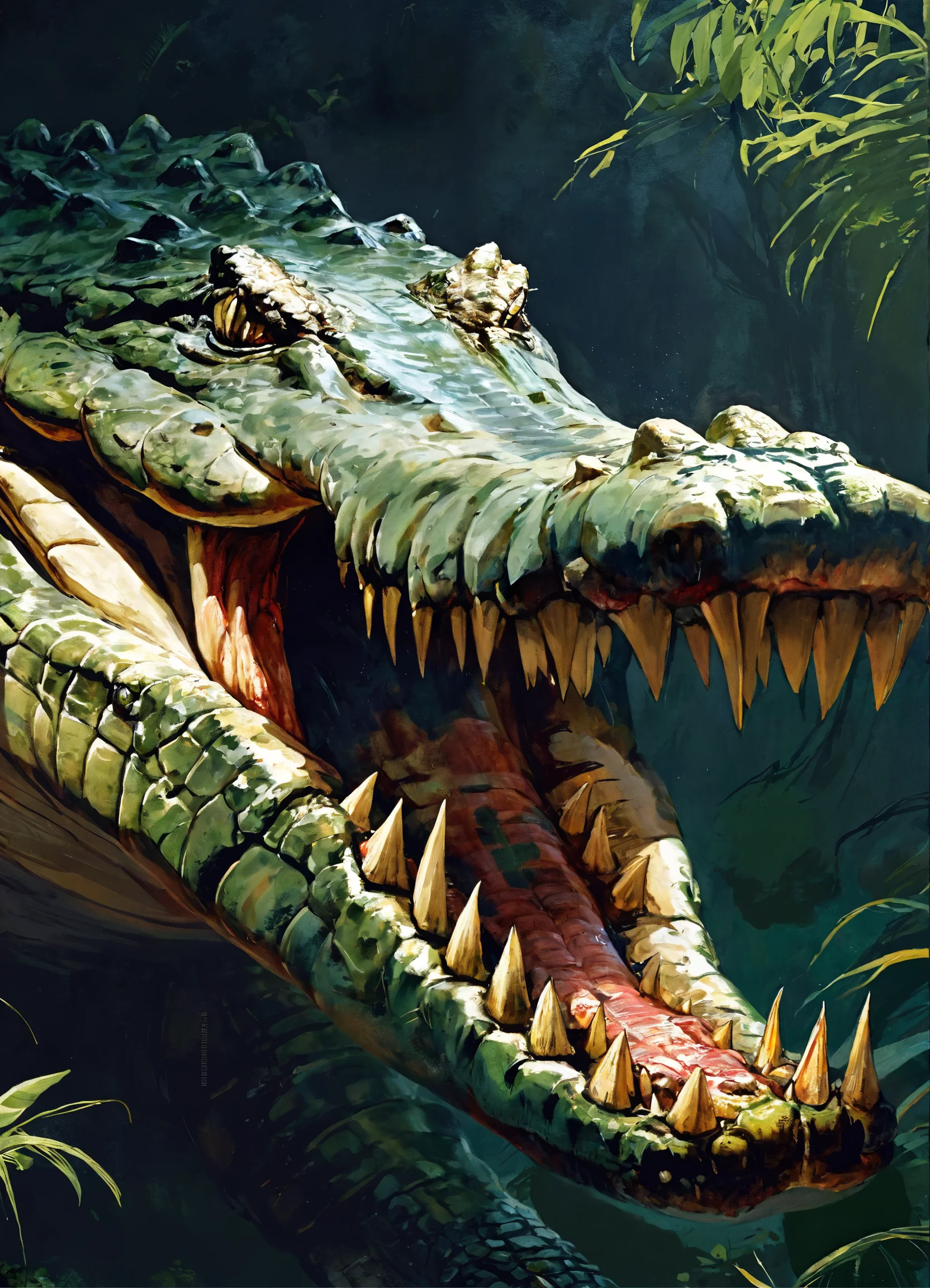 Lexica - A huge crocodile whose enormous mouth bristles with several ...