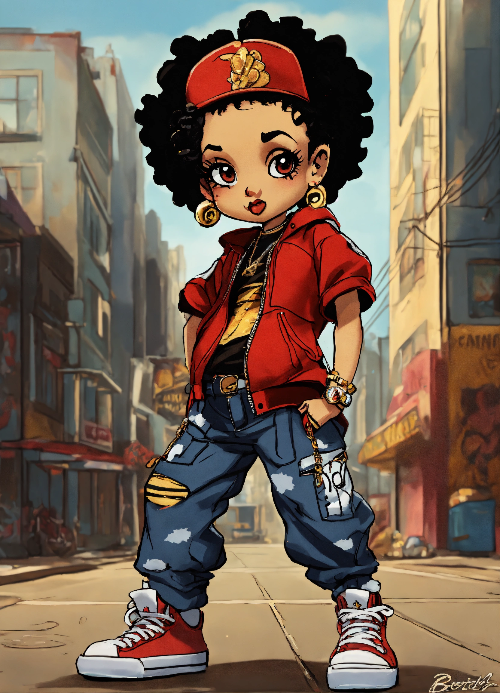 Lexica - Hip hop art style betty boop boondocks full body