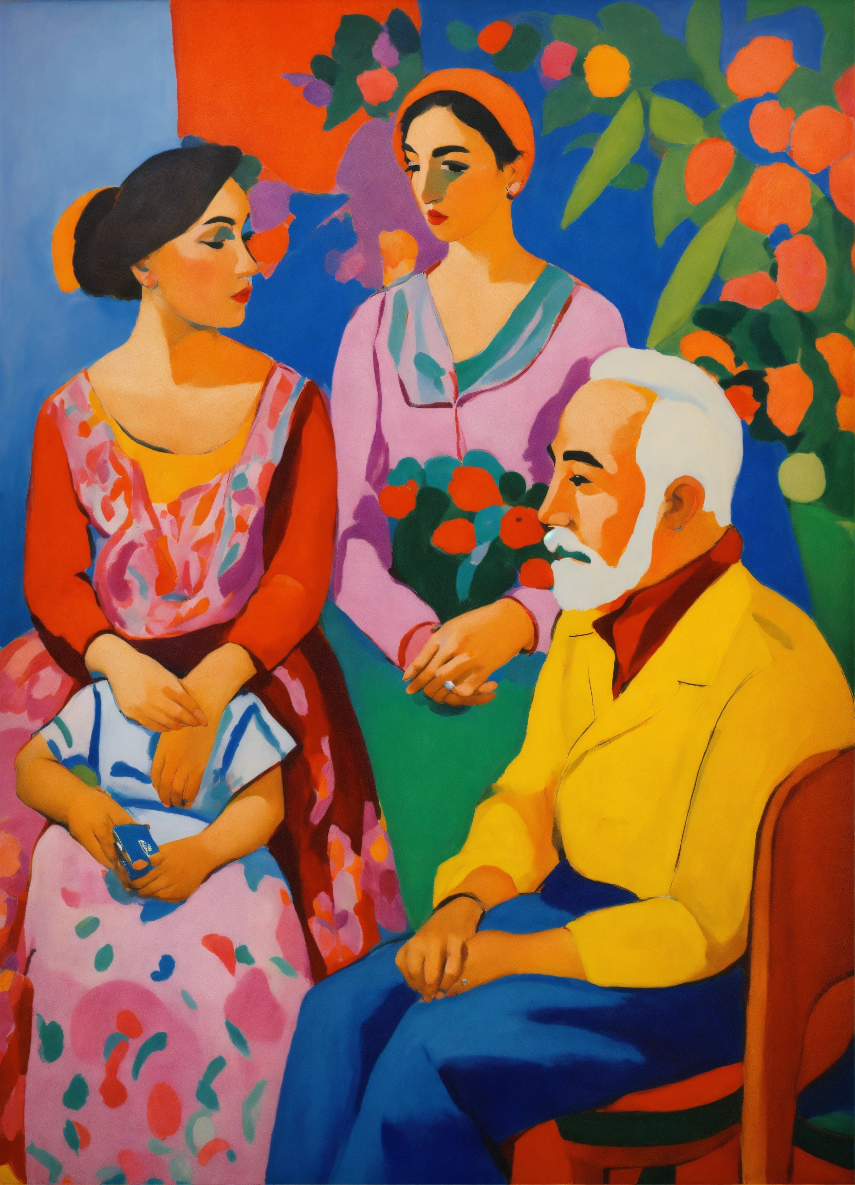 Lexica - Matisse style, colorfull, different people, woman, man, old ...