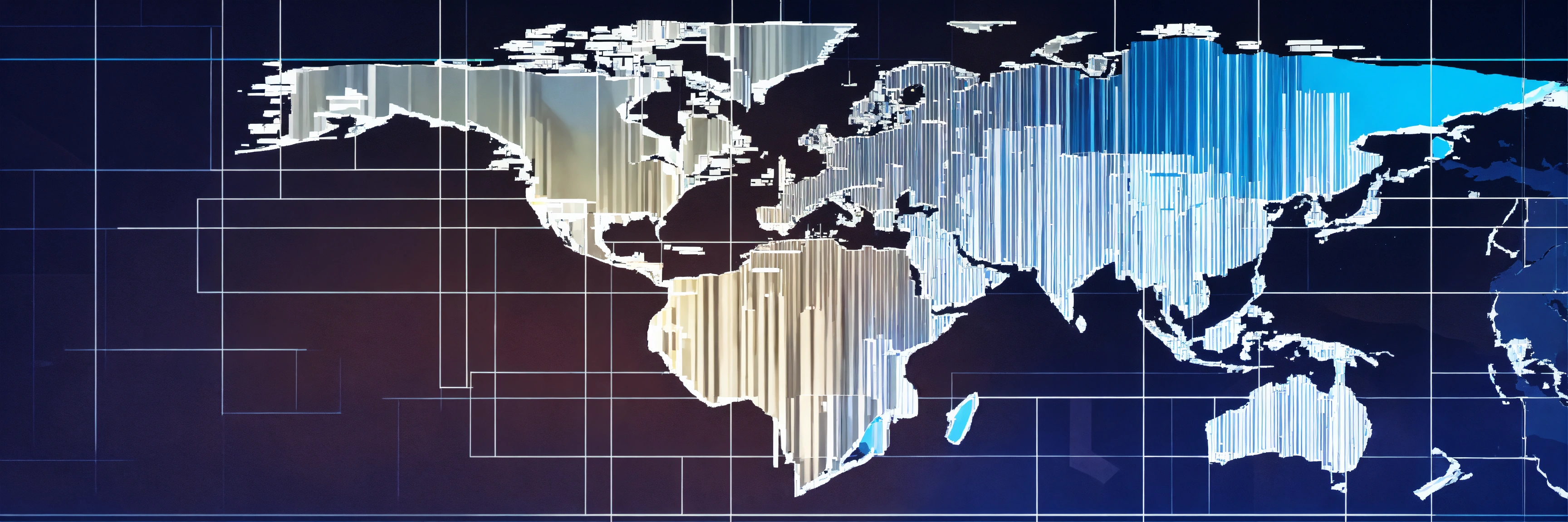 Lexica - Blue Arrows going up from left to right with a map of the ...
