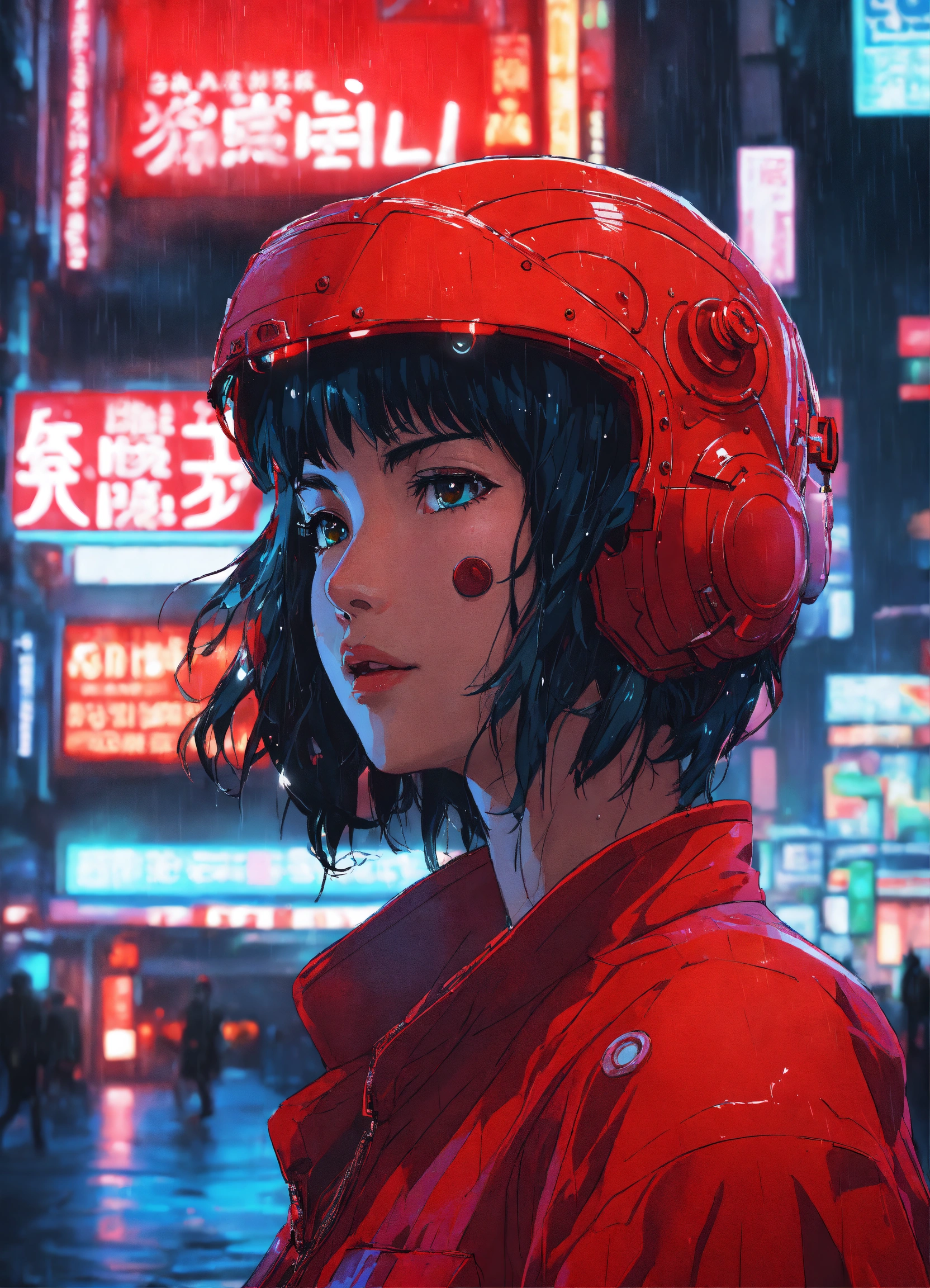 Lexica - Anime art of ghost in the Shell, detailed scene, red, perfect ...
