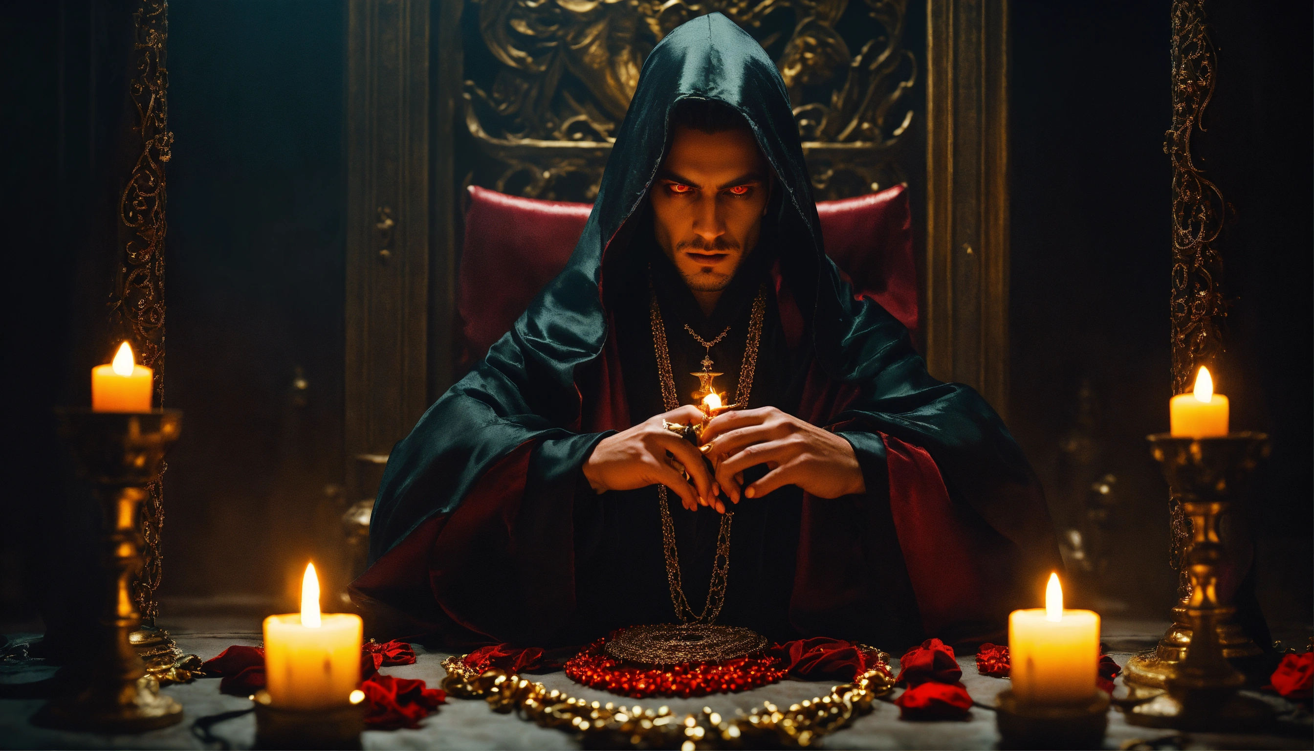 Lexica - Sinister and dramatic portrait of a young handsome French evil ...