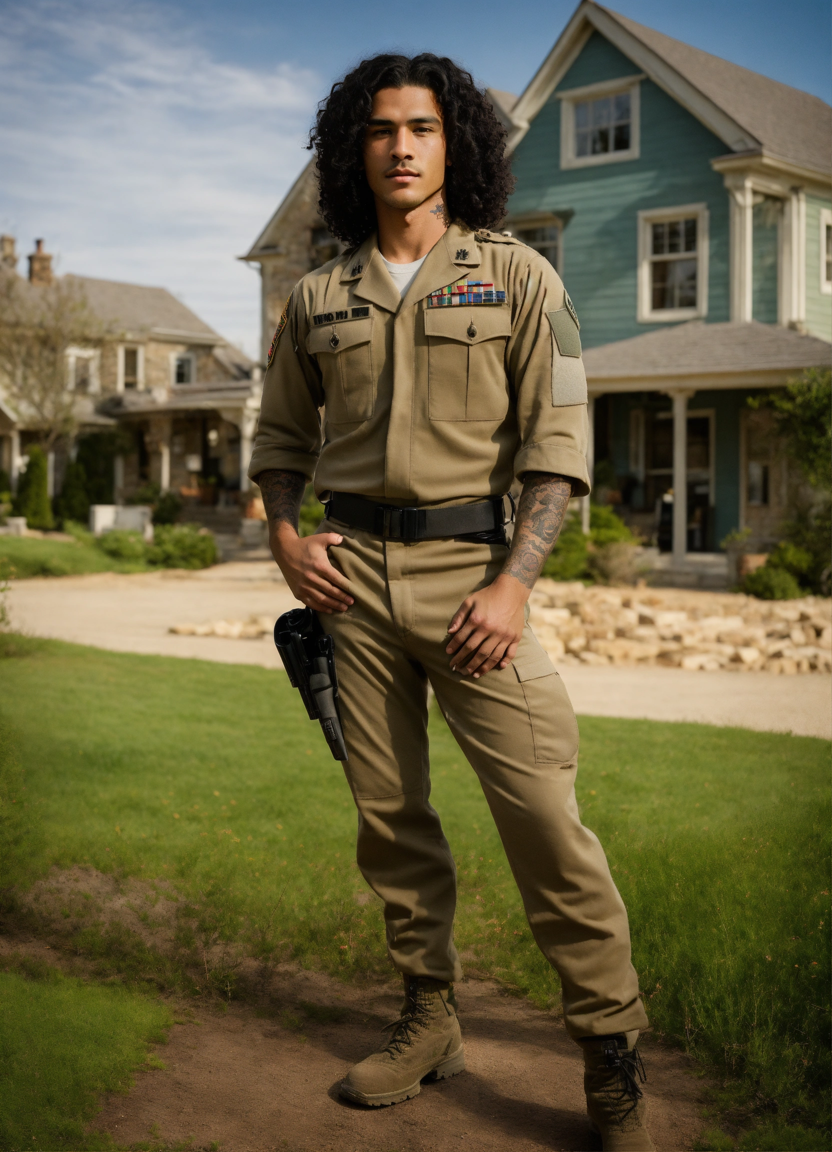 Lexica - A U.S. Army Soldier that's about 6 foot 2 inches, has green ...