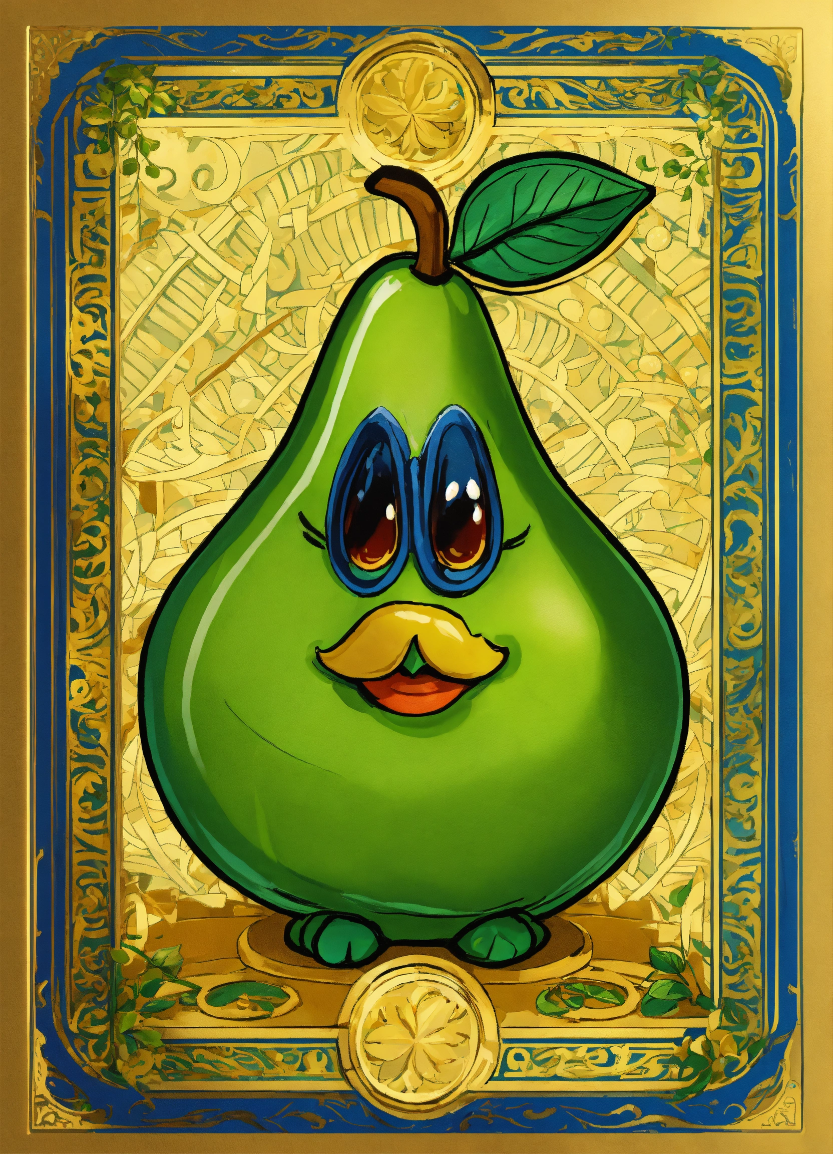 Lexica - A green pear, based on the card "la pera" of the mexican ...