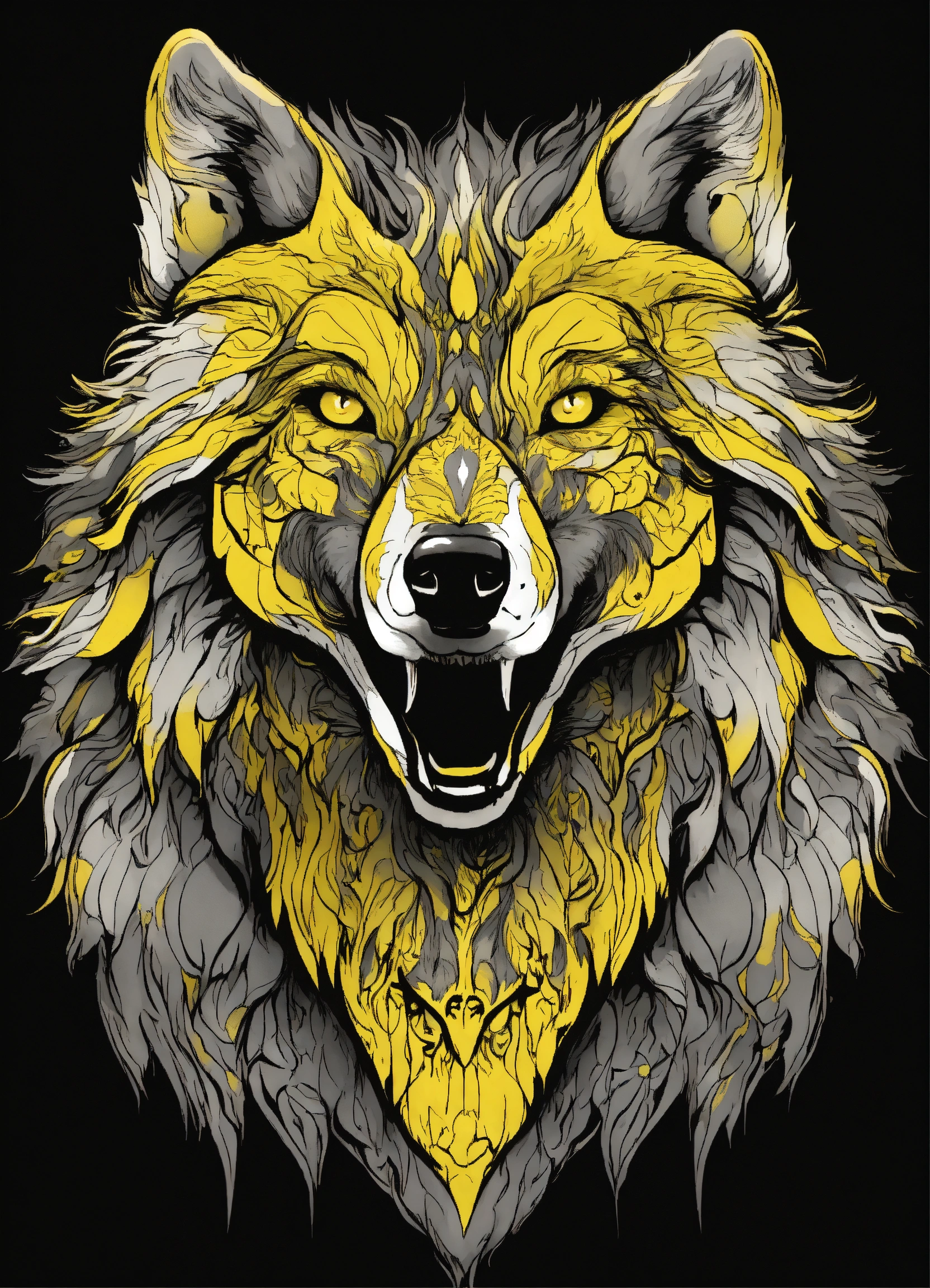 Lexica - T shirt graphic image of a Mystical and magical howling wolf ...