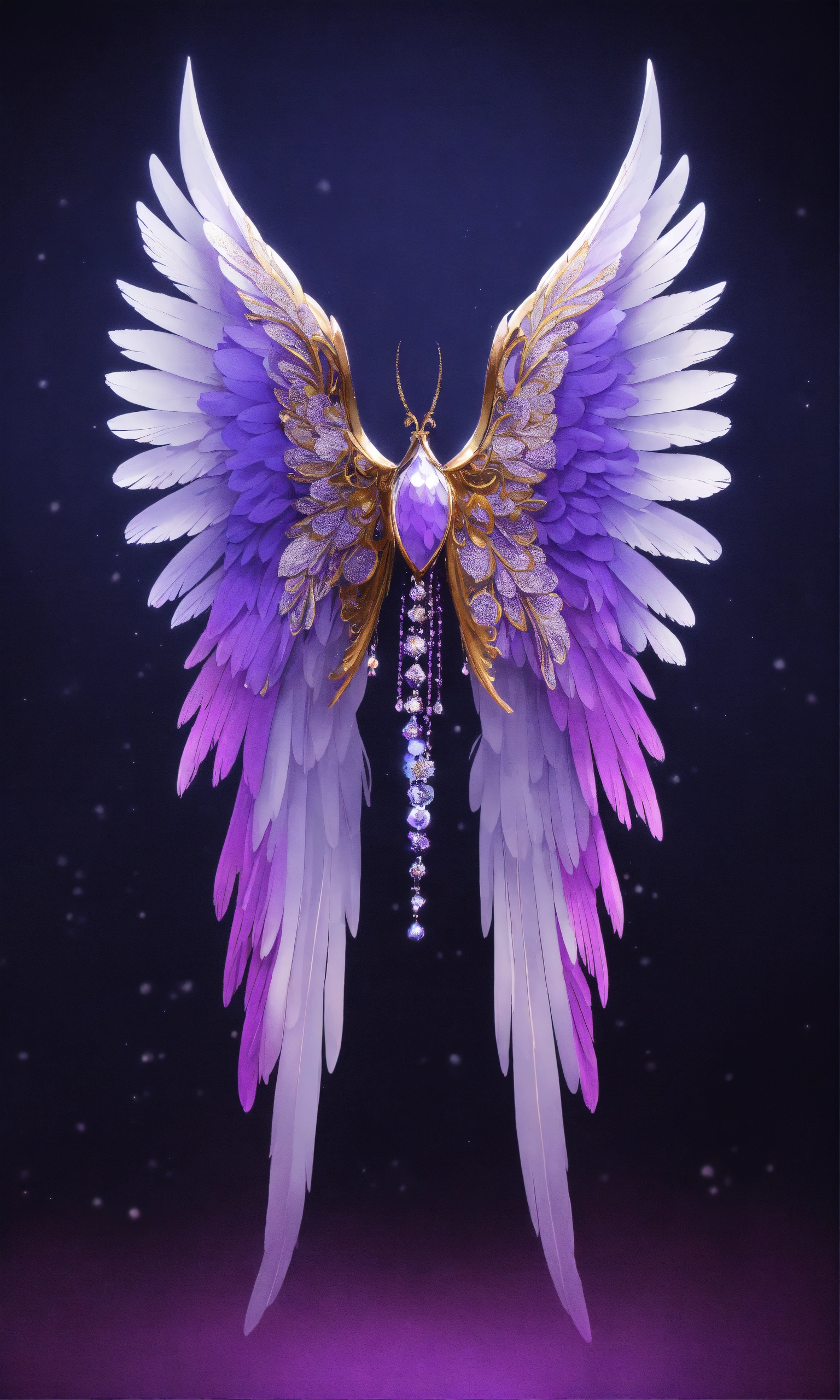 Lexica - Beautiful and perfect small angel wings of violet color with ...