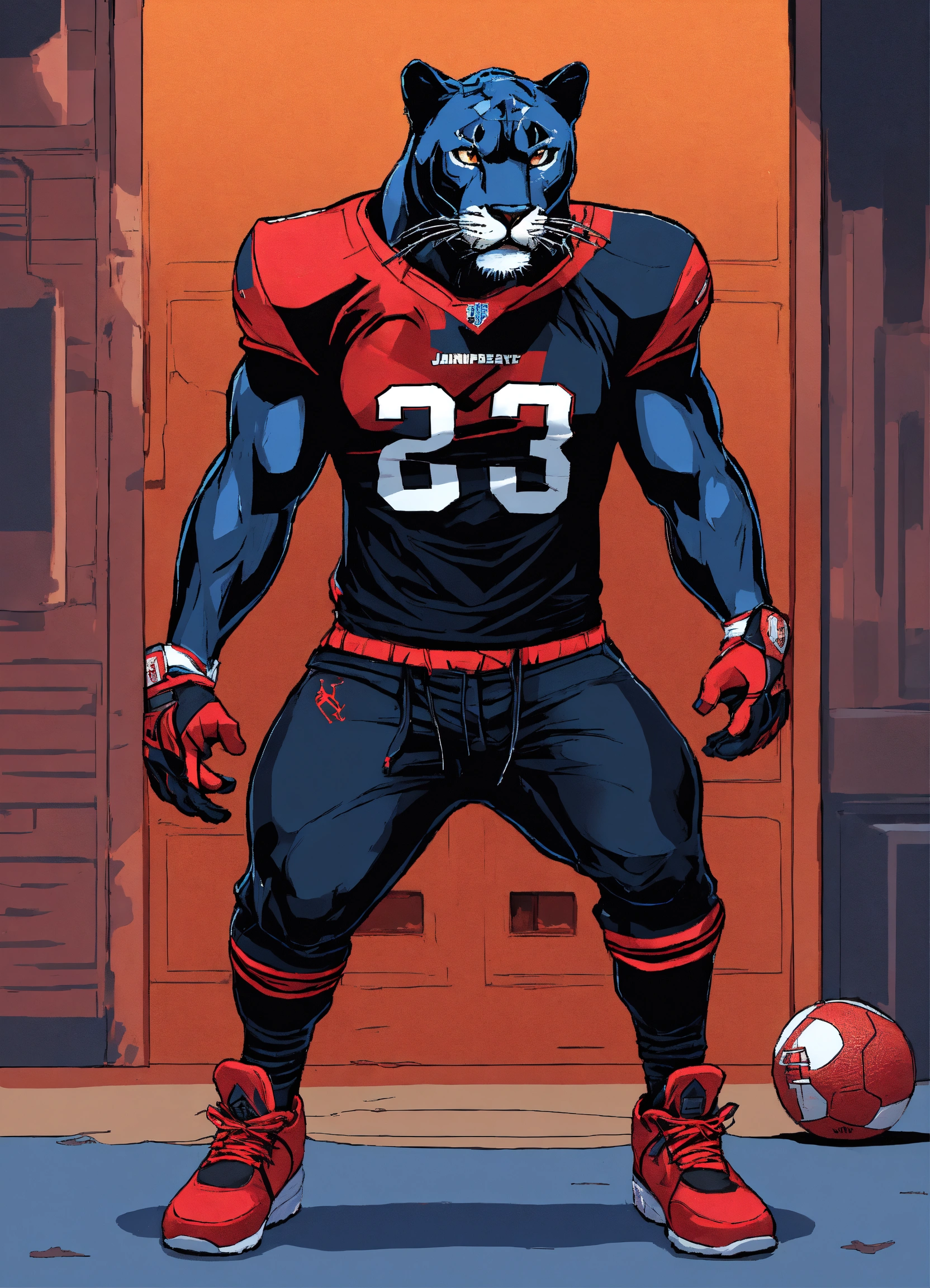 Lexica - An image of a full body panther mascot in the color black ...