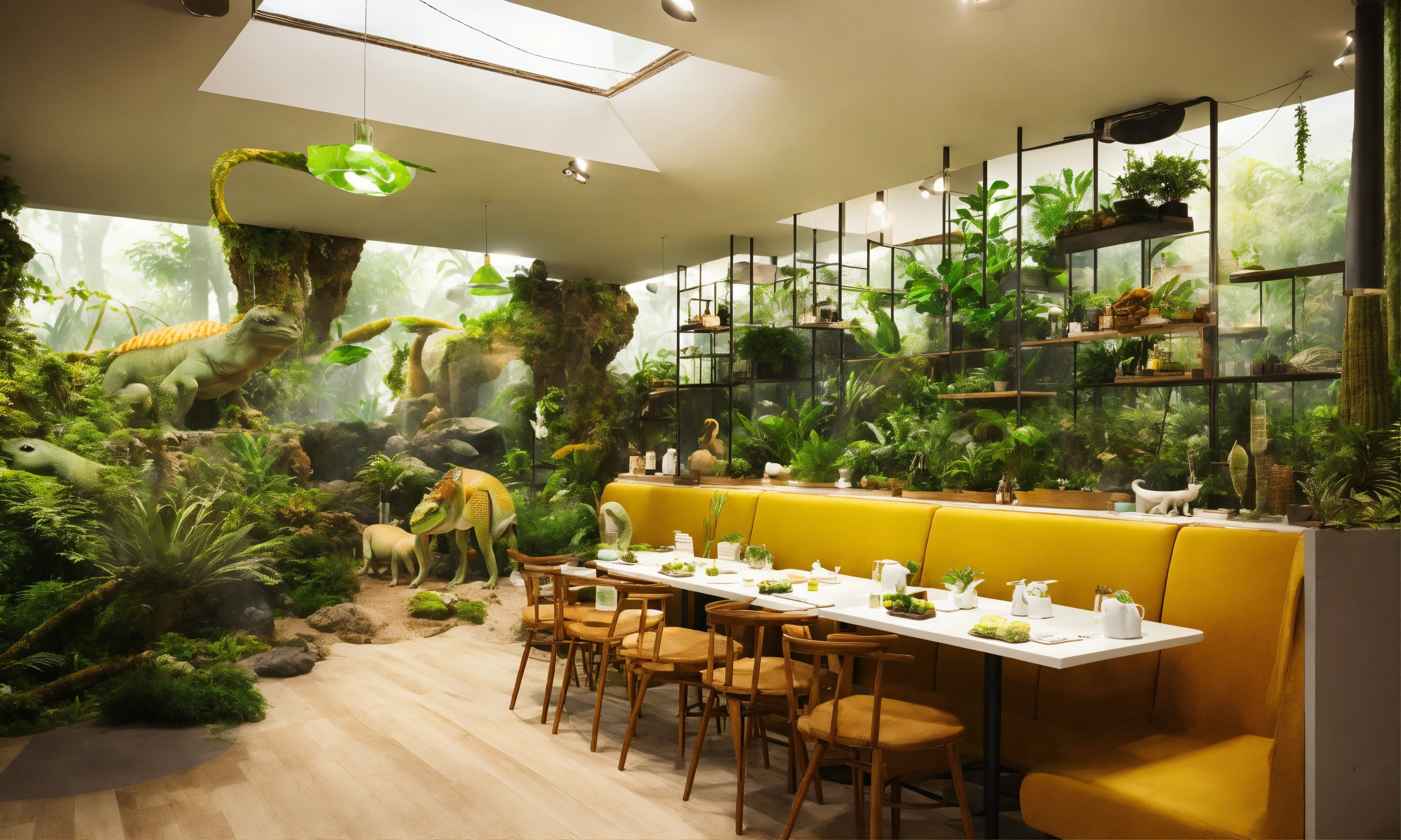 Lexica - Reptile and pet cafe, sectioned off into jungle section and ...