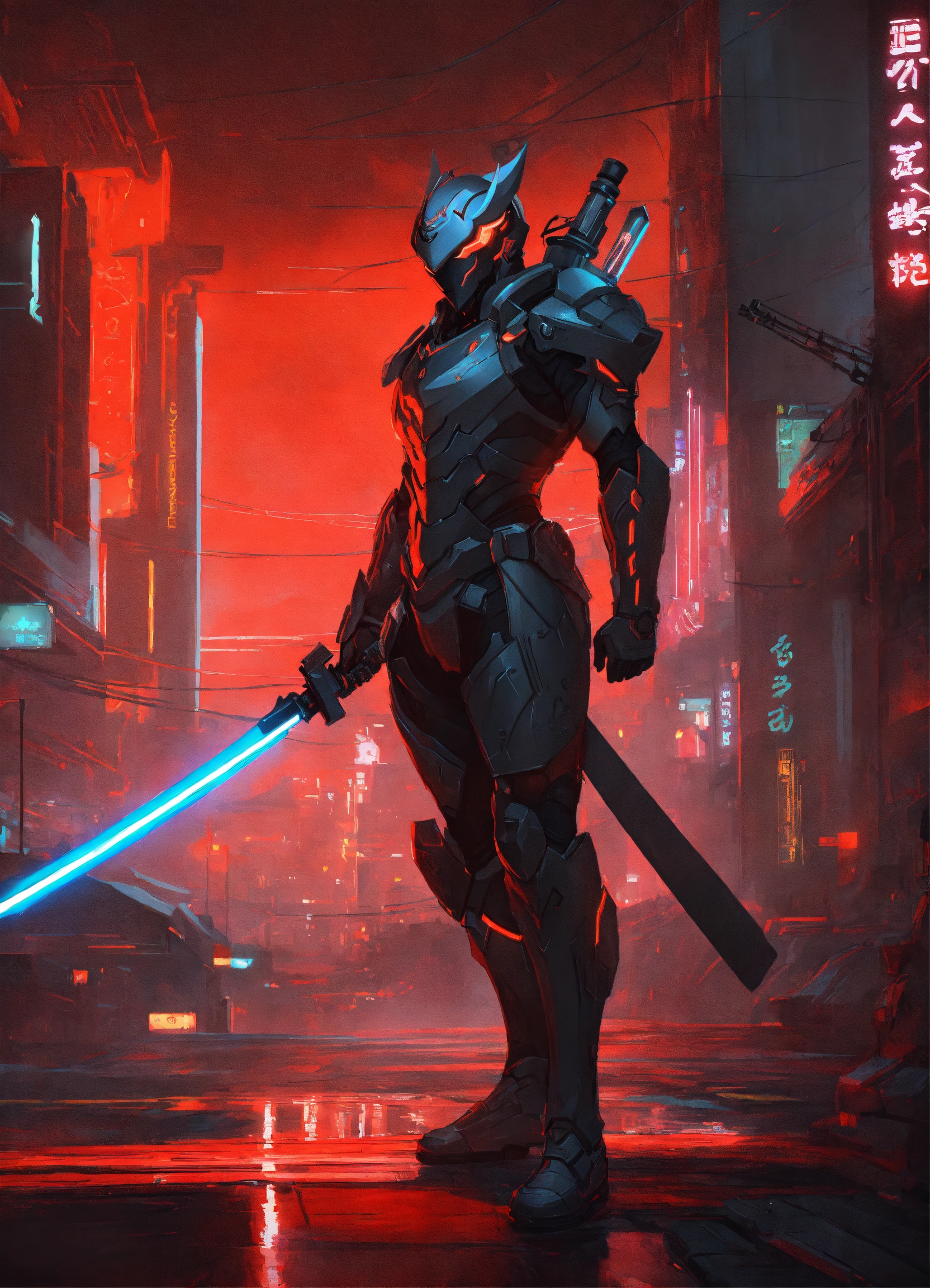 Lexica - Genji Overwatch Black And Red, featuring a black and red color ...