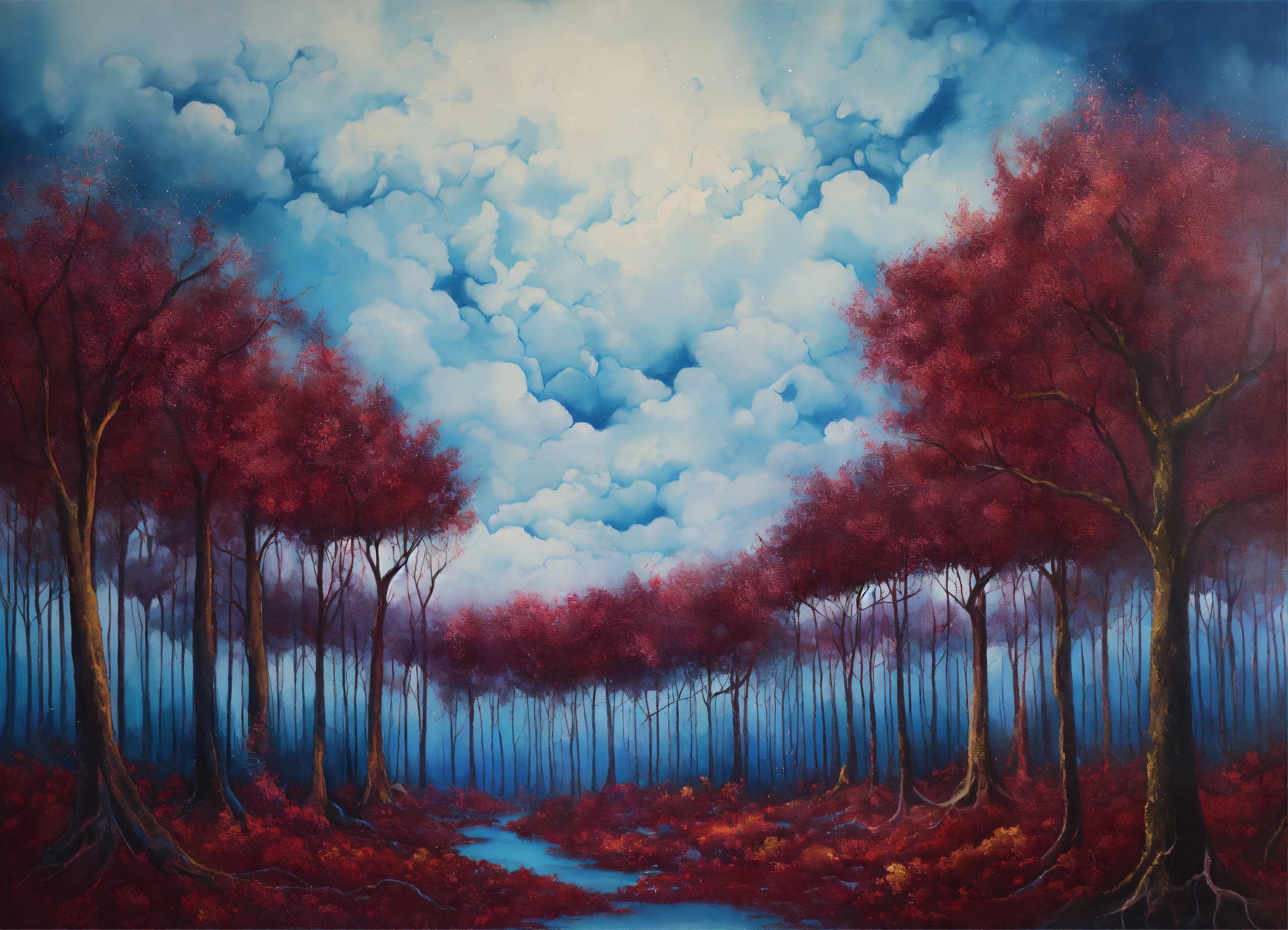 Lexica - Contemporary surreal abstract painting of a blue ethereal ...