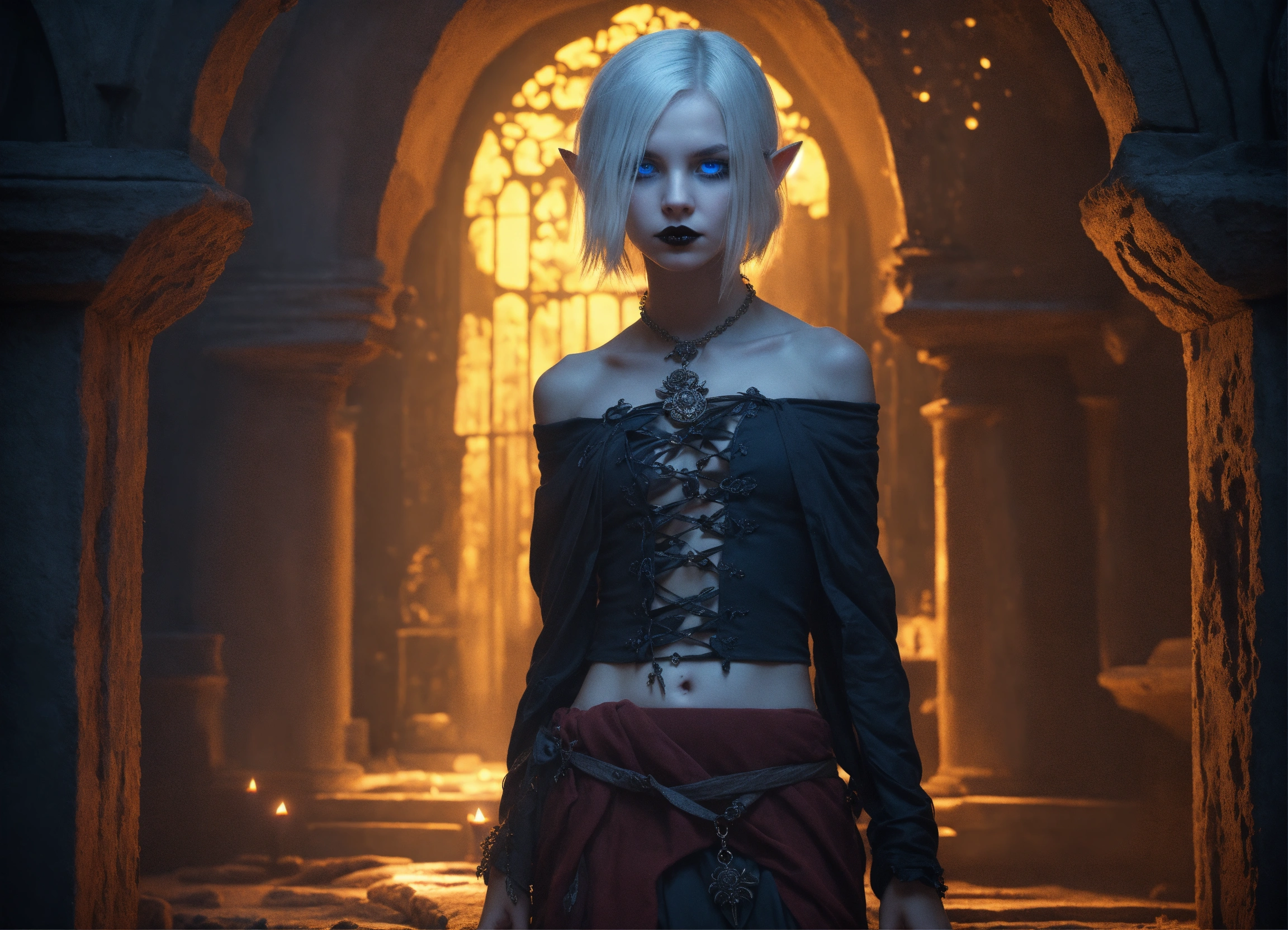 Lexica - Body portrait of a very childish deadly pale extremely slim ...