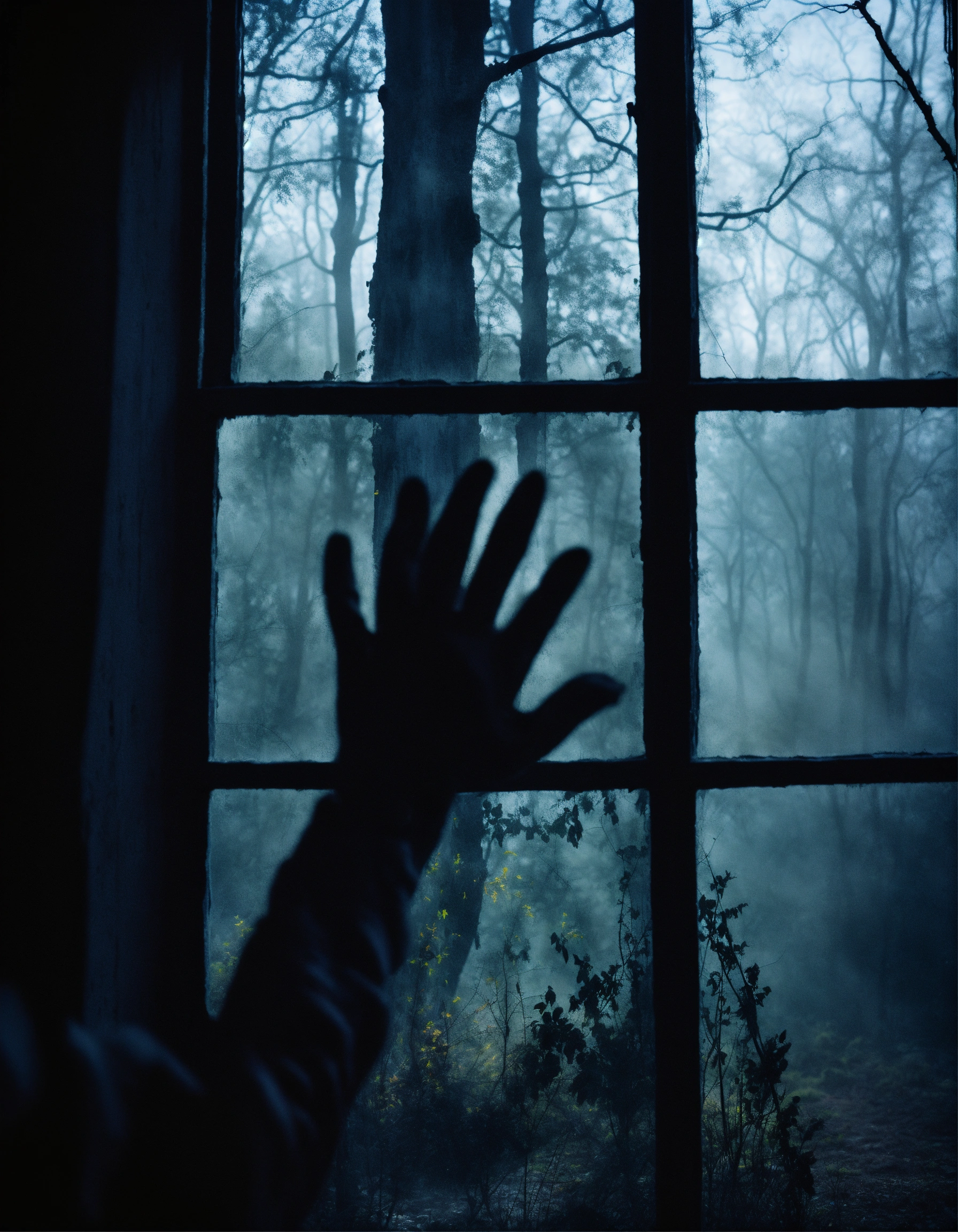 Lexica - Haunted ghost, scary, stalker, dark tones, misty forest ...