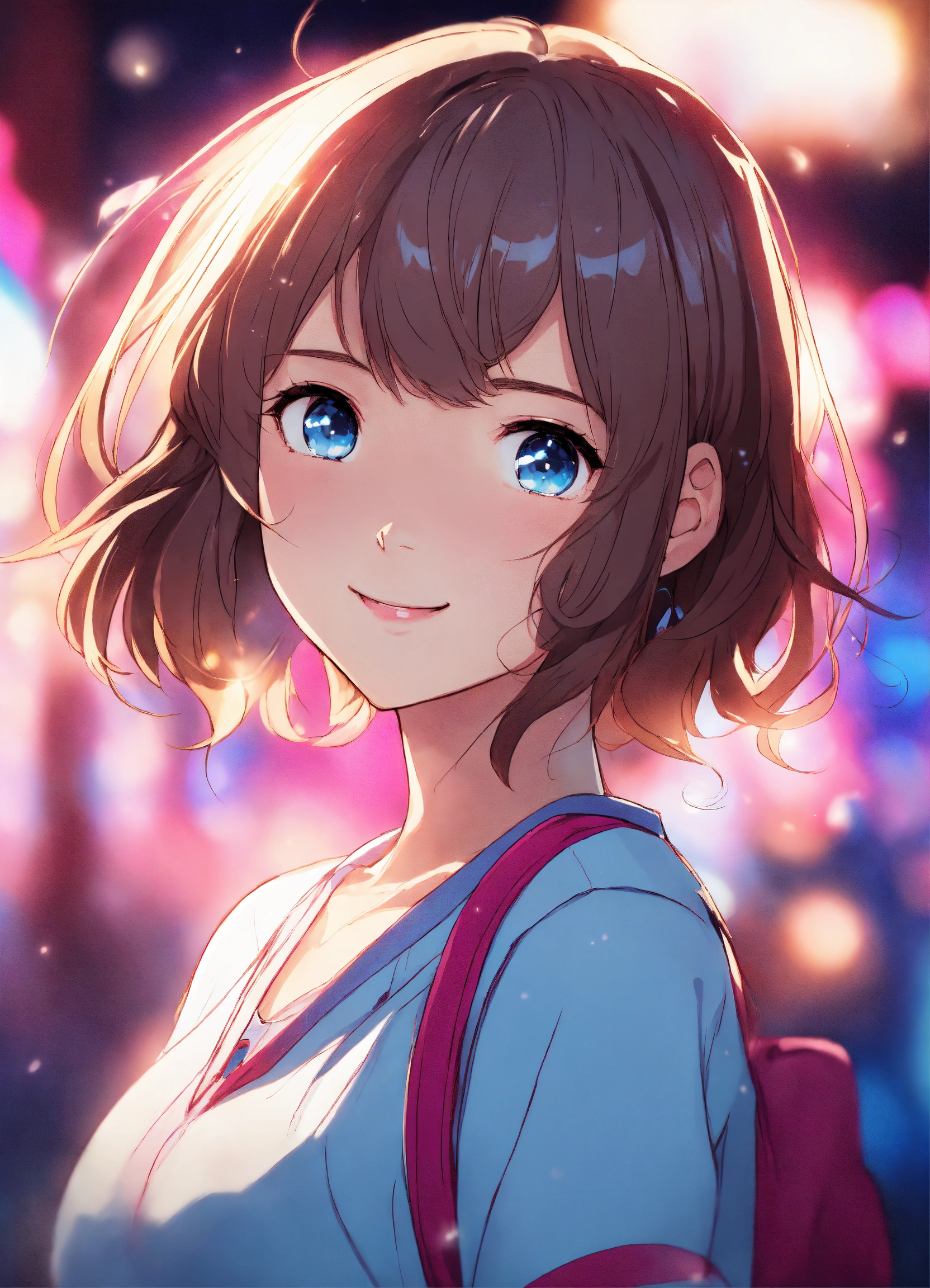 Lexica - Portrait, comic book anime style, bright lighting, pink and ...