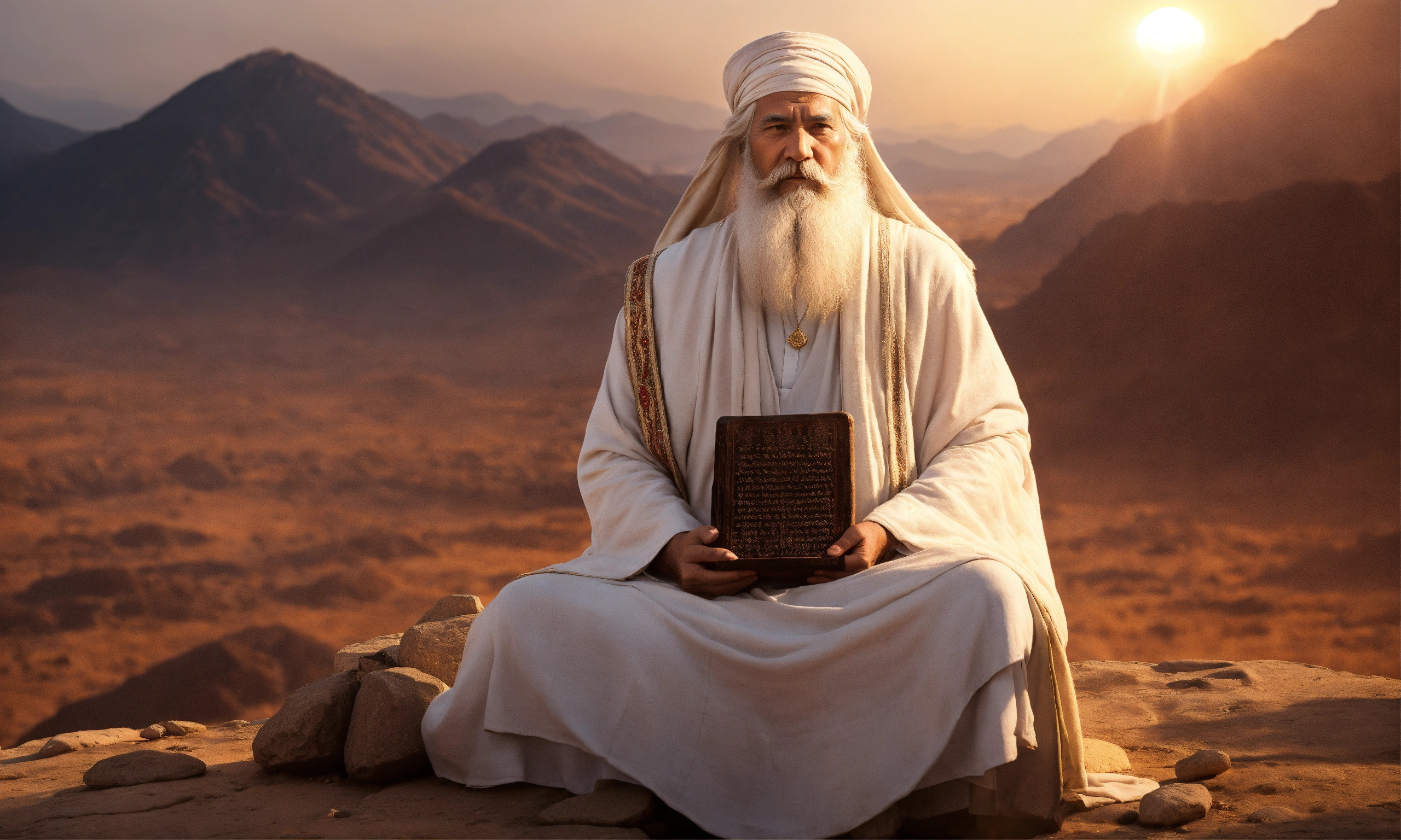 Lexica - At the foot of Mount Sinai, Hz. Moses stands, with his long ...