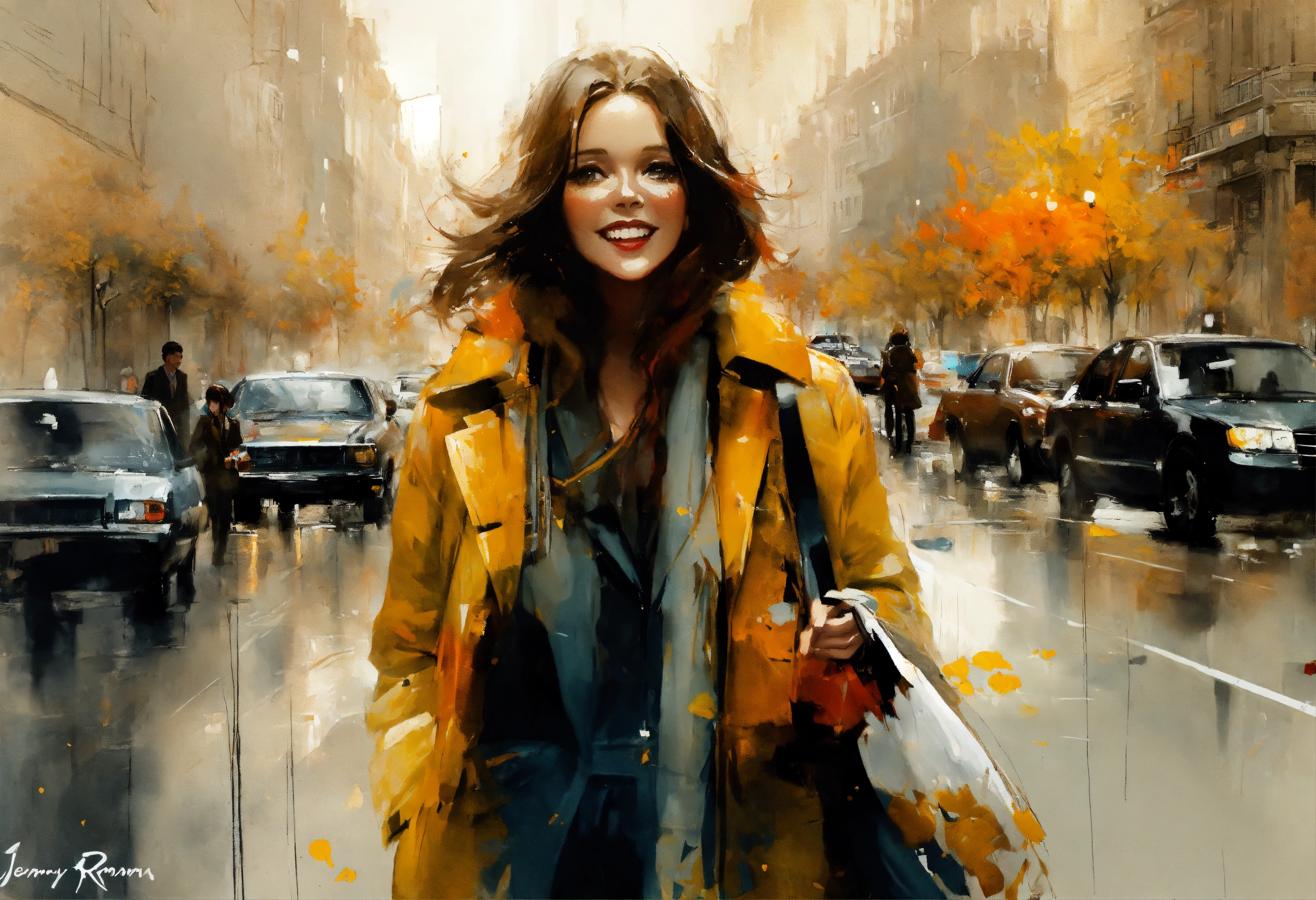 Lexica - Shopping, in the city in automn, smile, Diana Rigg ...