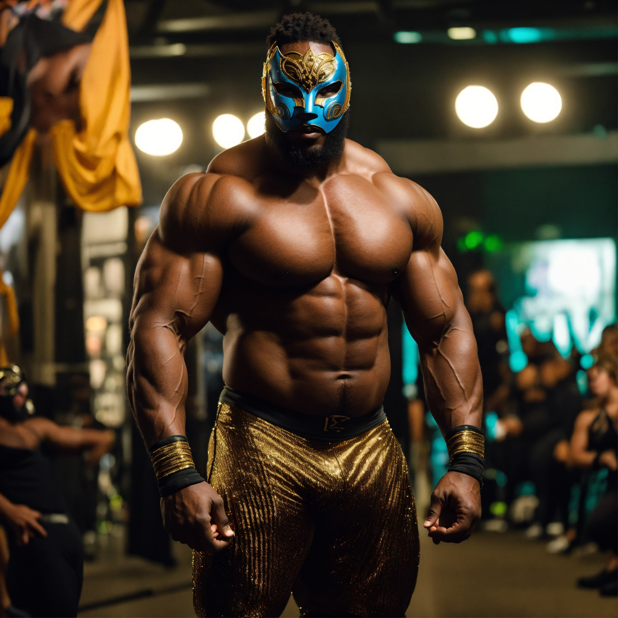 Lexica - 30-year-old hairy Black American man with big muscles, big ...