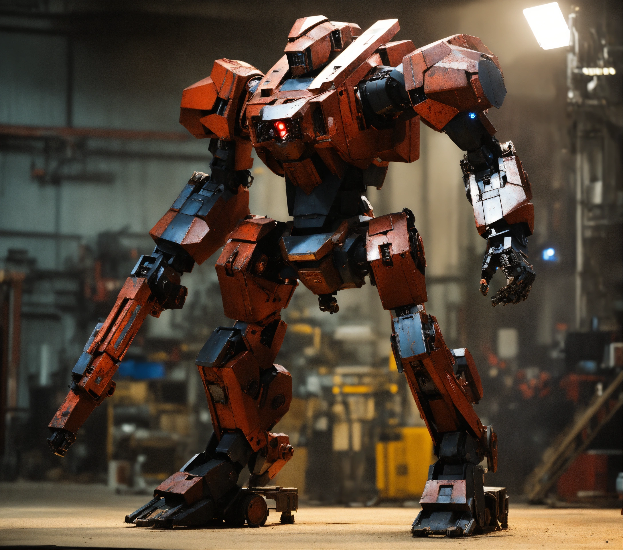 Lexica - Full body shot of a realistic giant mecha with rectangular ...