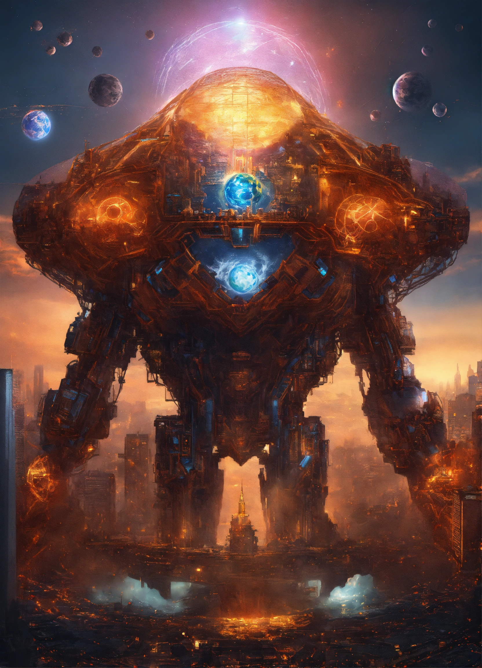 Lexica - AI omnipotent super evil AI mega god holding the earth, super ...