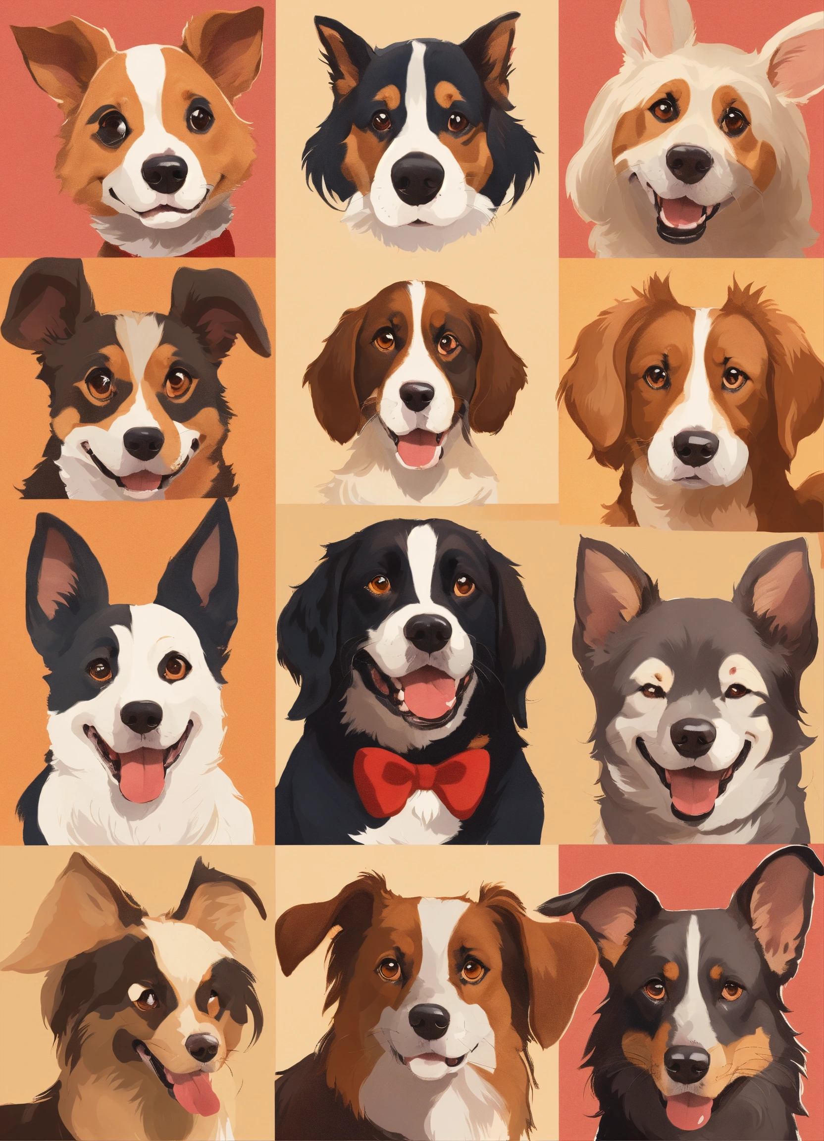 Lexica - Dog's various facial features, cartoon elements, Tom and Jerry ...